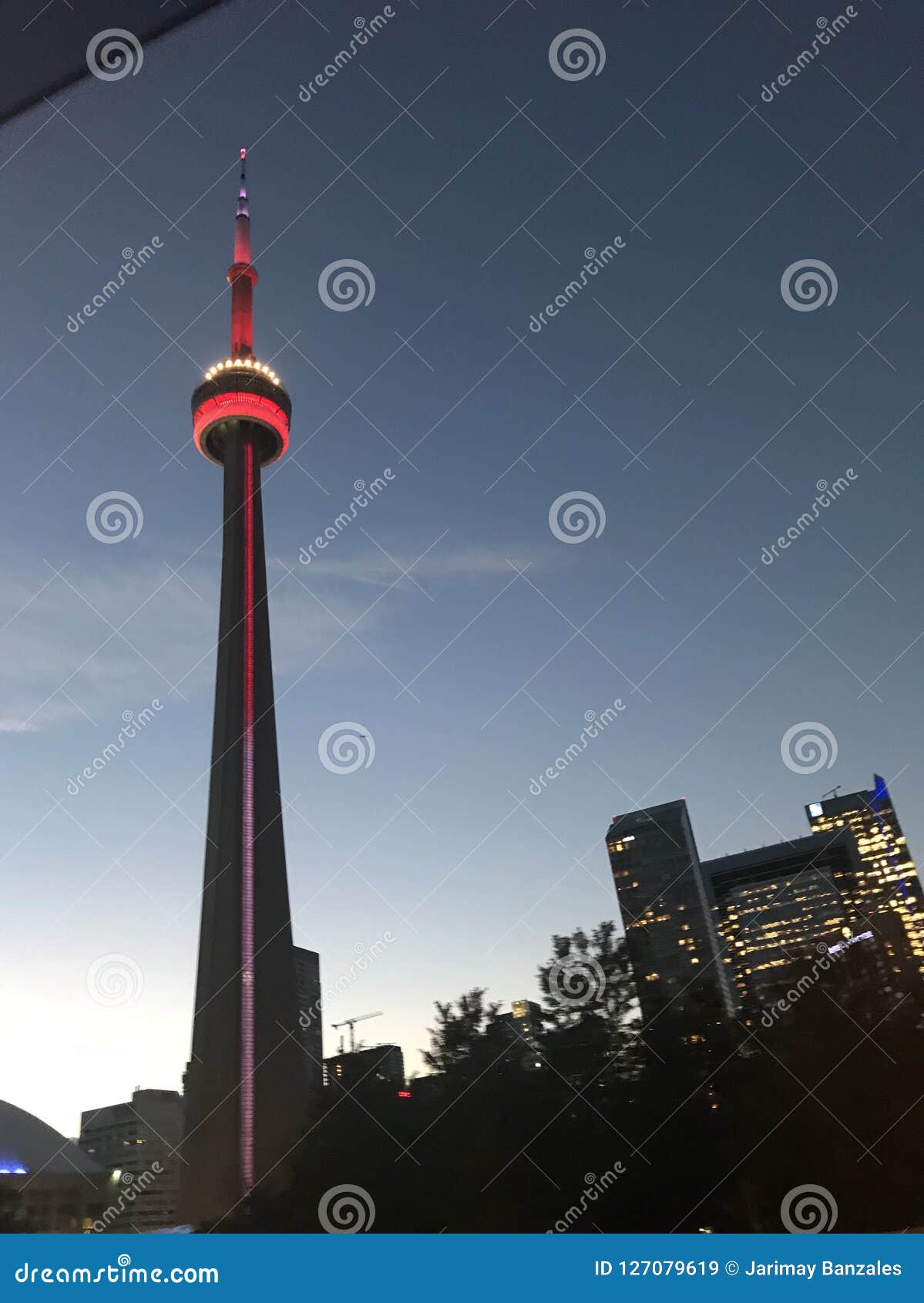 CN Tower stock image. Image of lightup, time, tower - 127079619