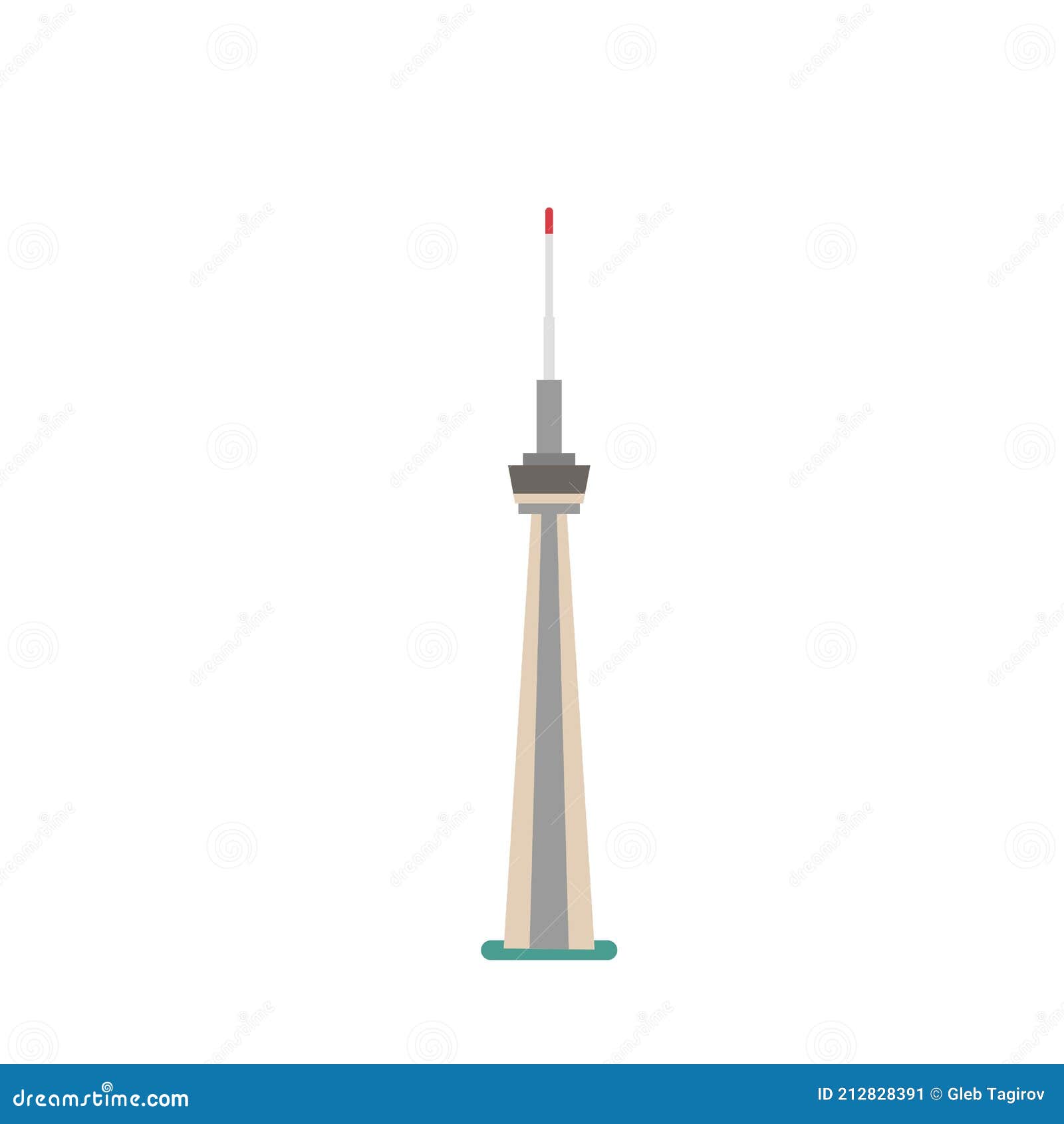CN Tower, Downtown Toronto, Ontario, Canada: Landmark Vector ...