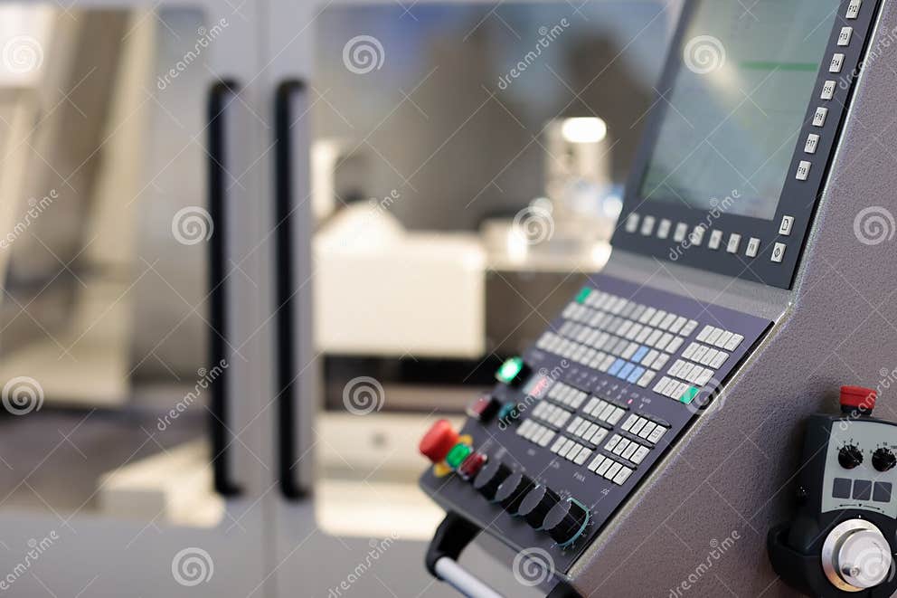 CNC Control Console and Handheld Remote Controller Stock Image - Image ...