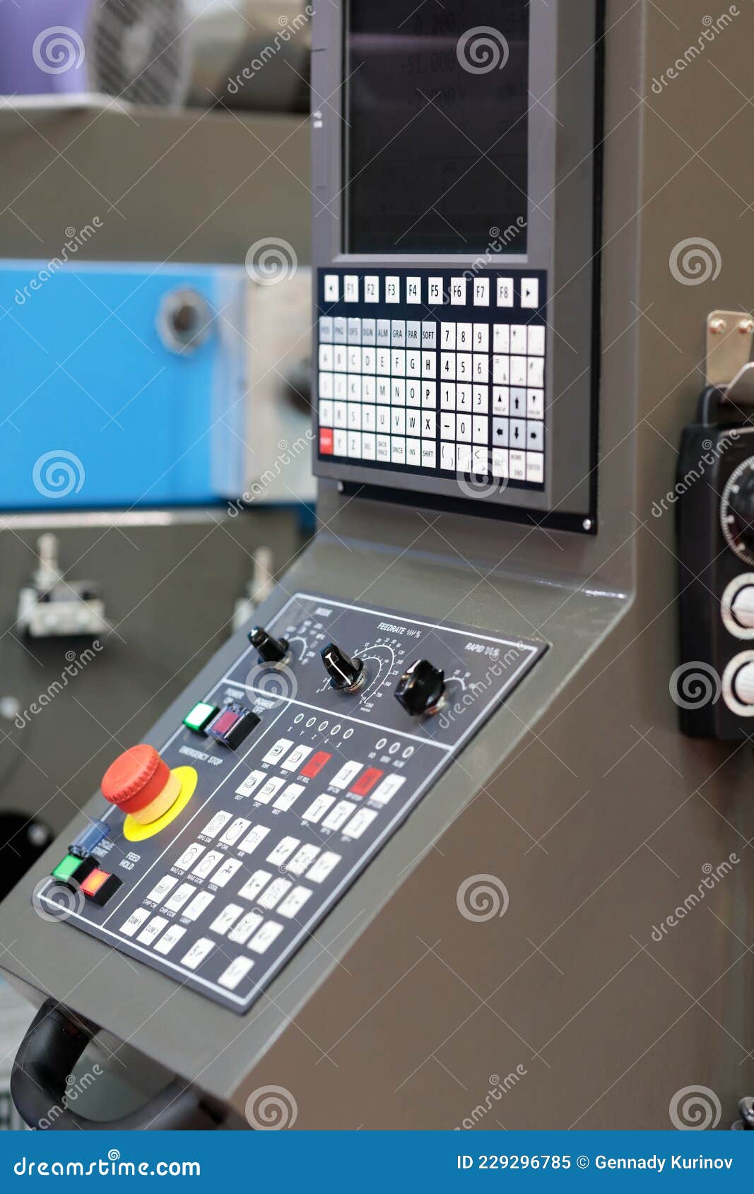 CNC Control Console of Industrial Lathe Machine Stock Image - Image of ...