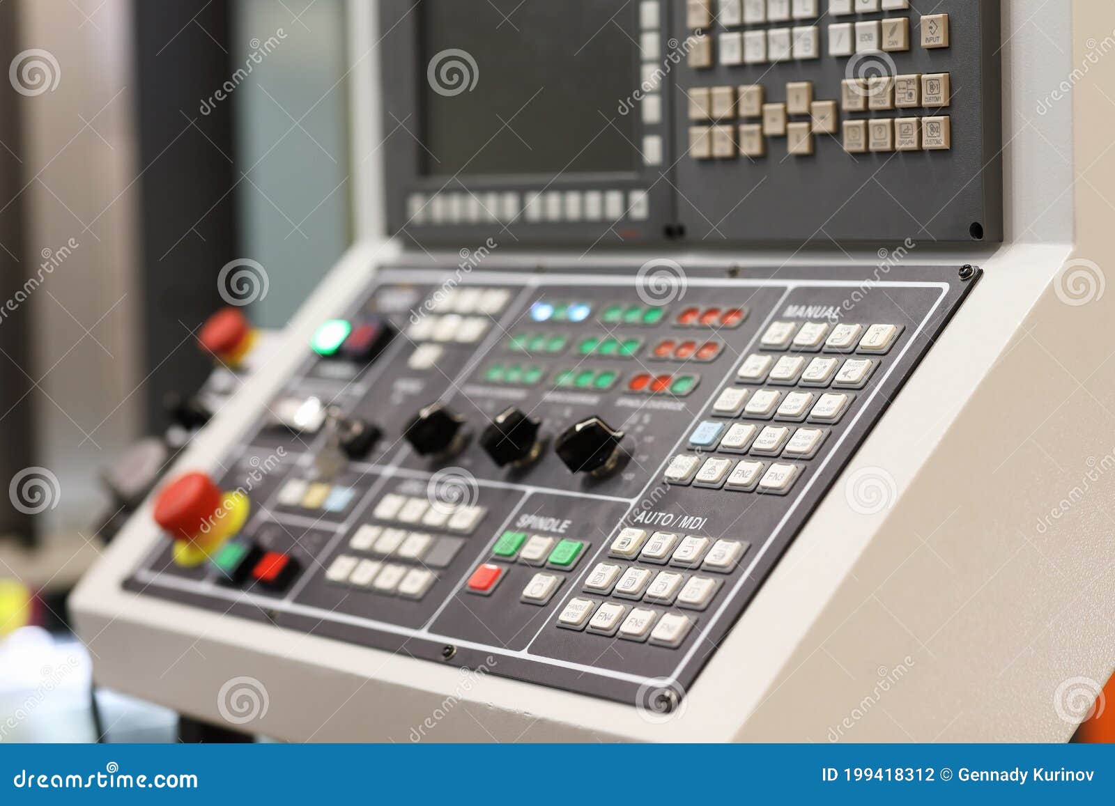 CNC Control Console of Industrial Machining Center Stock Photo - Image ...