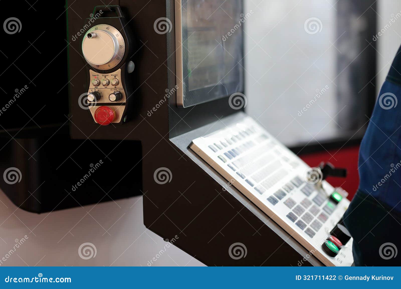 CNC Control Panel with Handheld Remote Controller Stock Photo - Image ...
