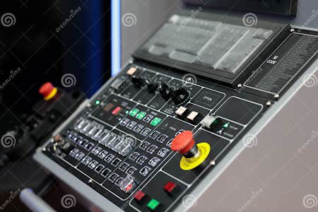 CNC Control Panel of Industrial Lathe Machine Stock Photo - Image of ...