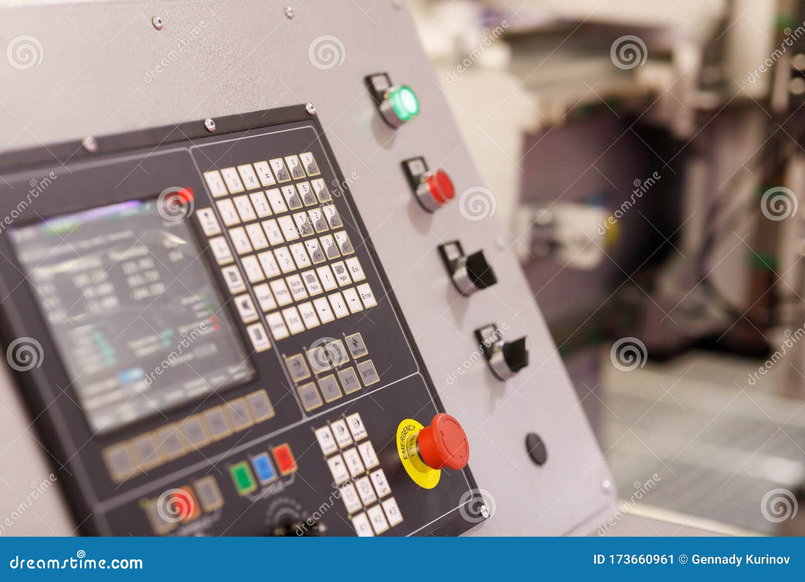 CNC Control Panel of Modern Machining Center Stock Image - Image of ...