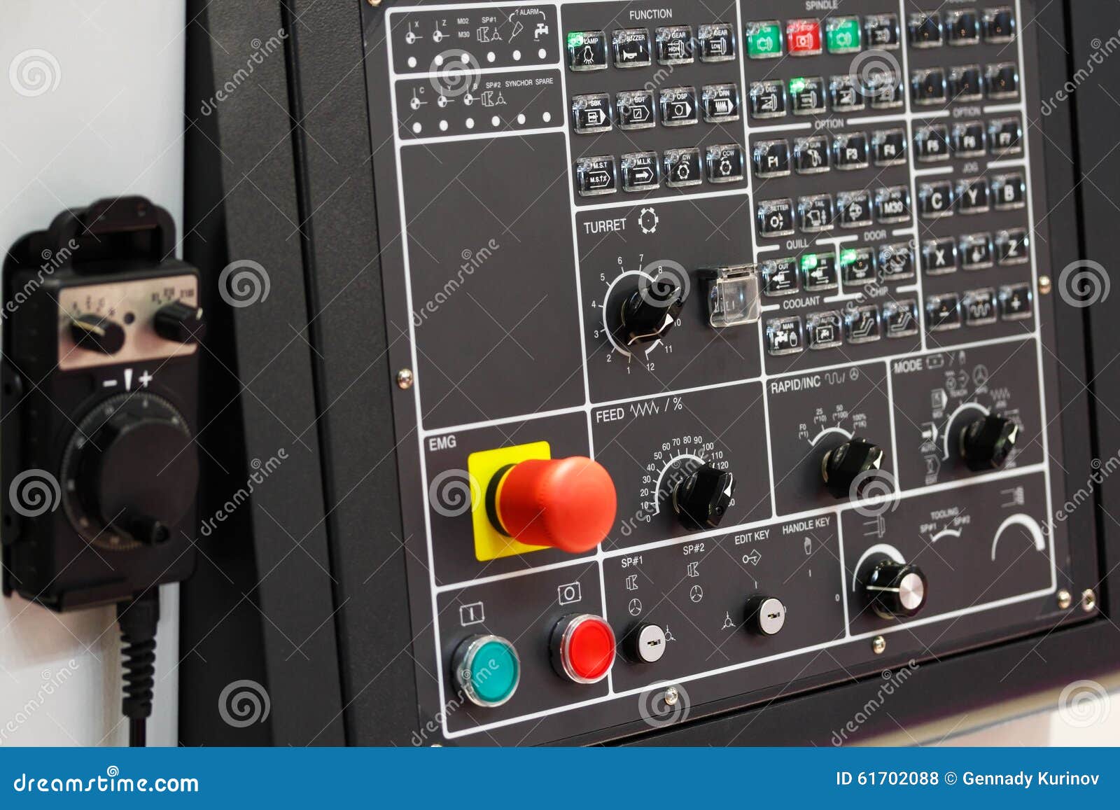 CNC Control Panel with Pendant Stock Photo - Image of industry, keypad ...