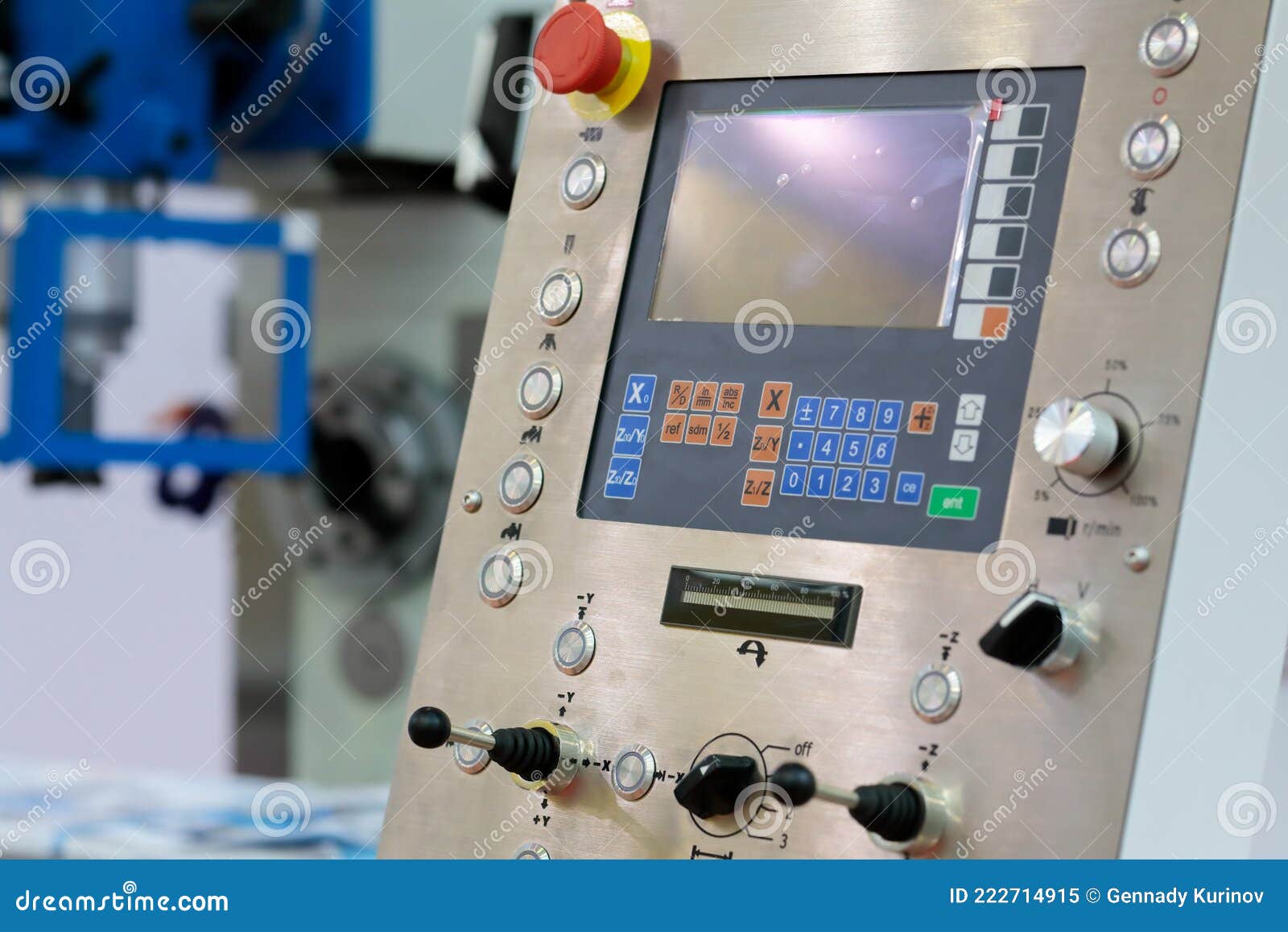 CNC Control Panel of Vertical Milling Machine Stock Image - Image of ...