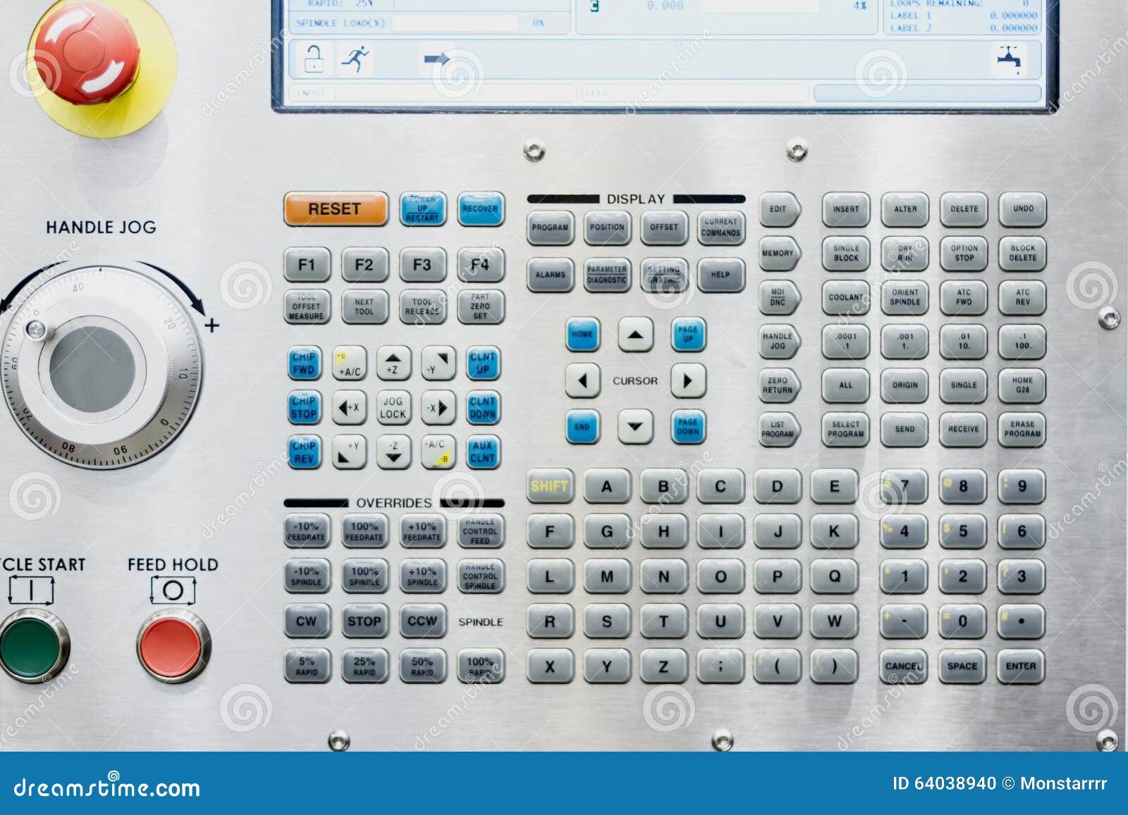 CNC del panel de control foto de archivo. Imagen de servicio - 64038940