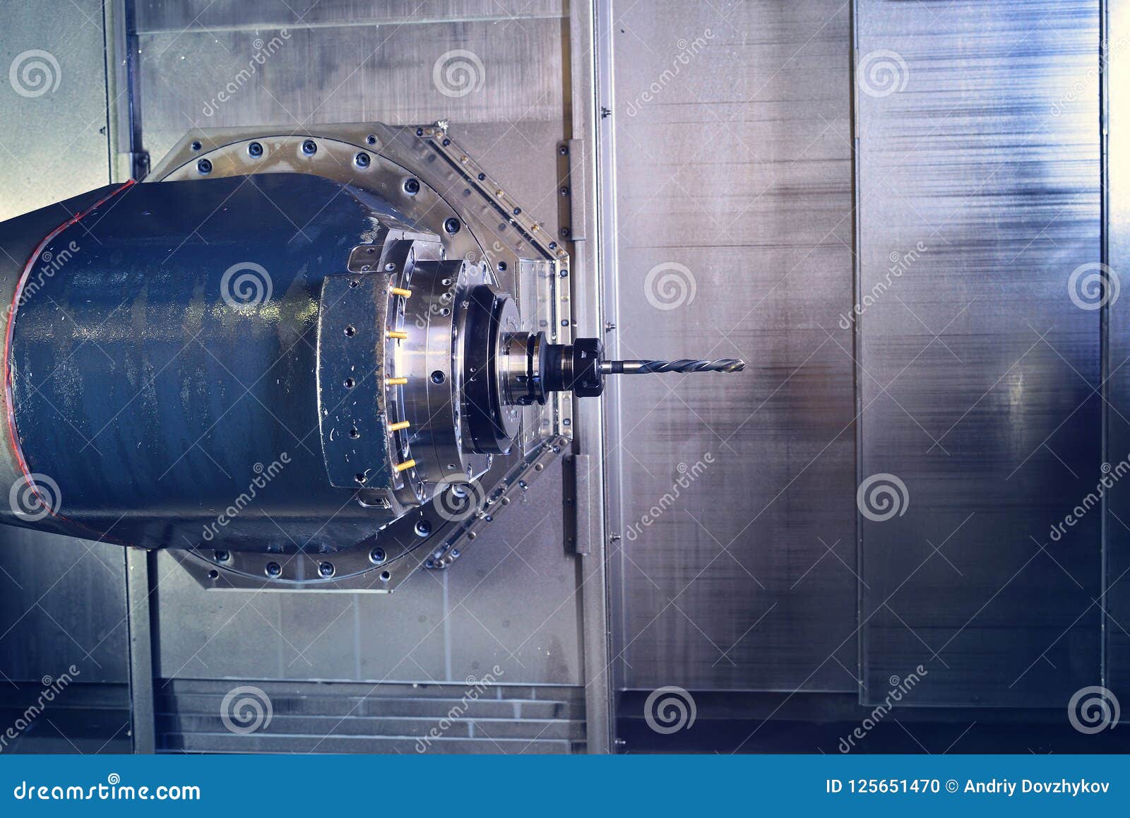 CNC Drilling, Tuning and Turning Metal with a Cutting Tool and ...