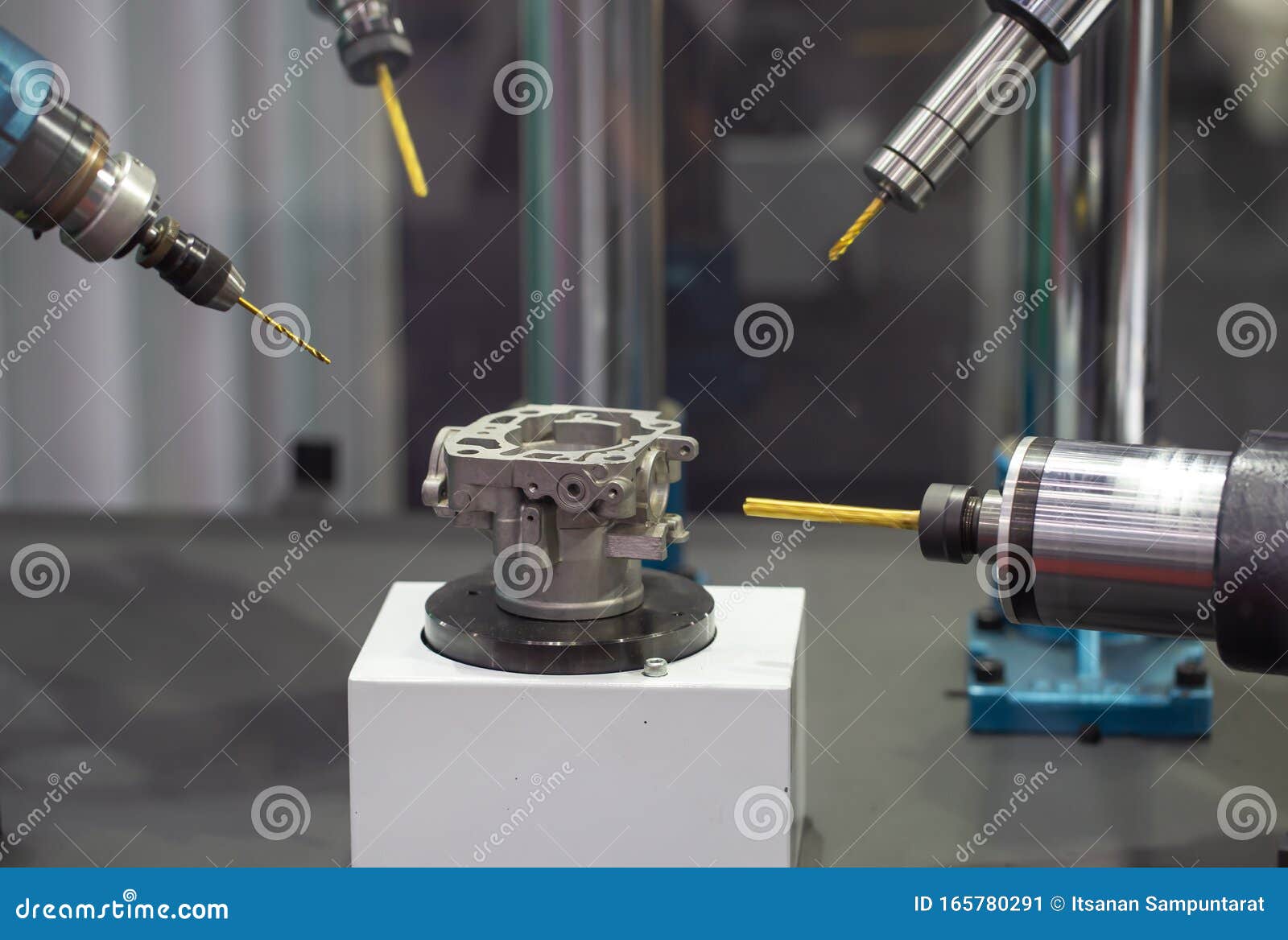 CNC drilling workpiece stock image. Image of drilling - 165780291