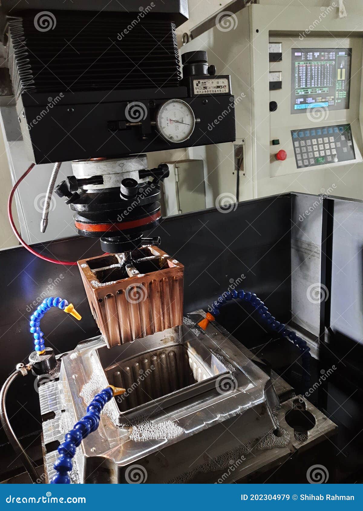 CNC EDM Machine Operation Die-Sinking Stock Image - Image of diesinking ...