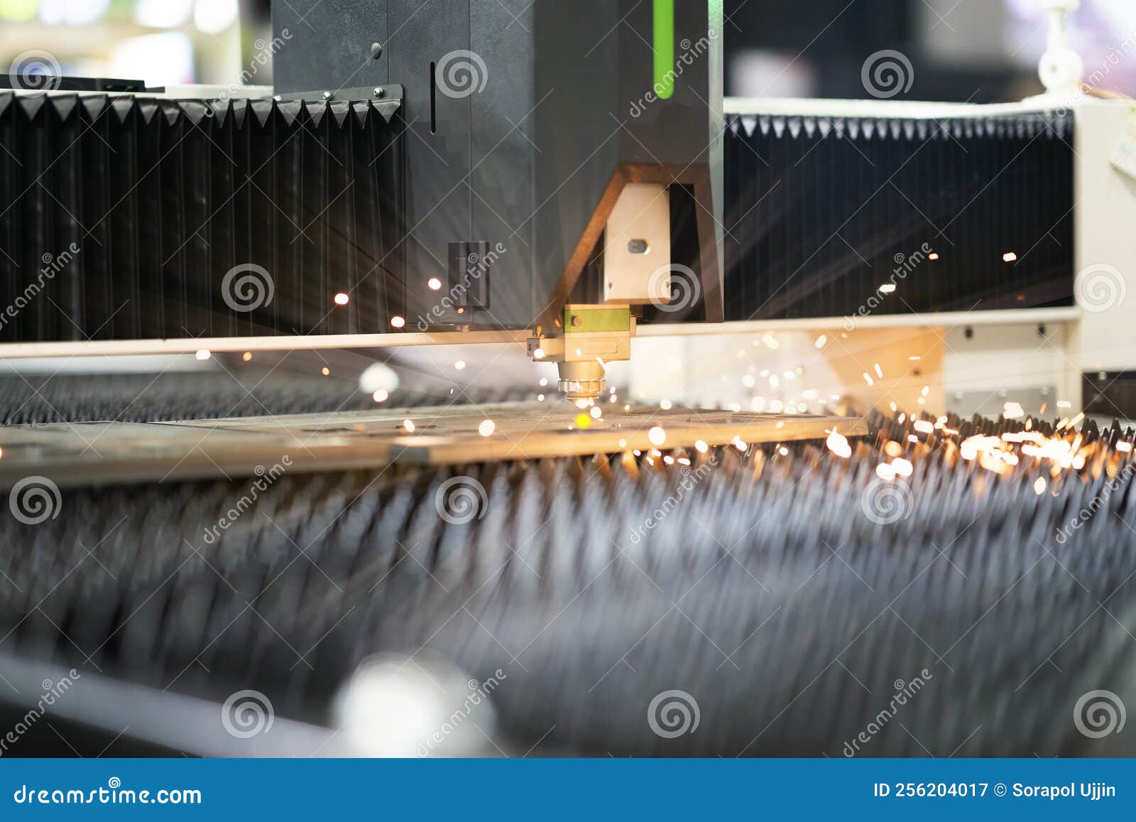 CNC Gas Cutting Metal Sheet Stock Image - Image of energy, plasma ...
