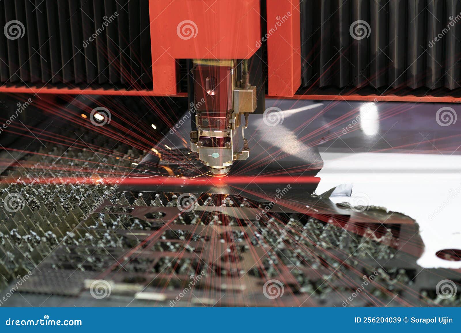 CNC Gas Cutting Metal Sheet Stock Image - Image of machine, modern ...