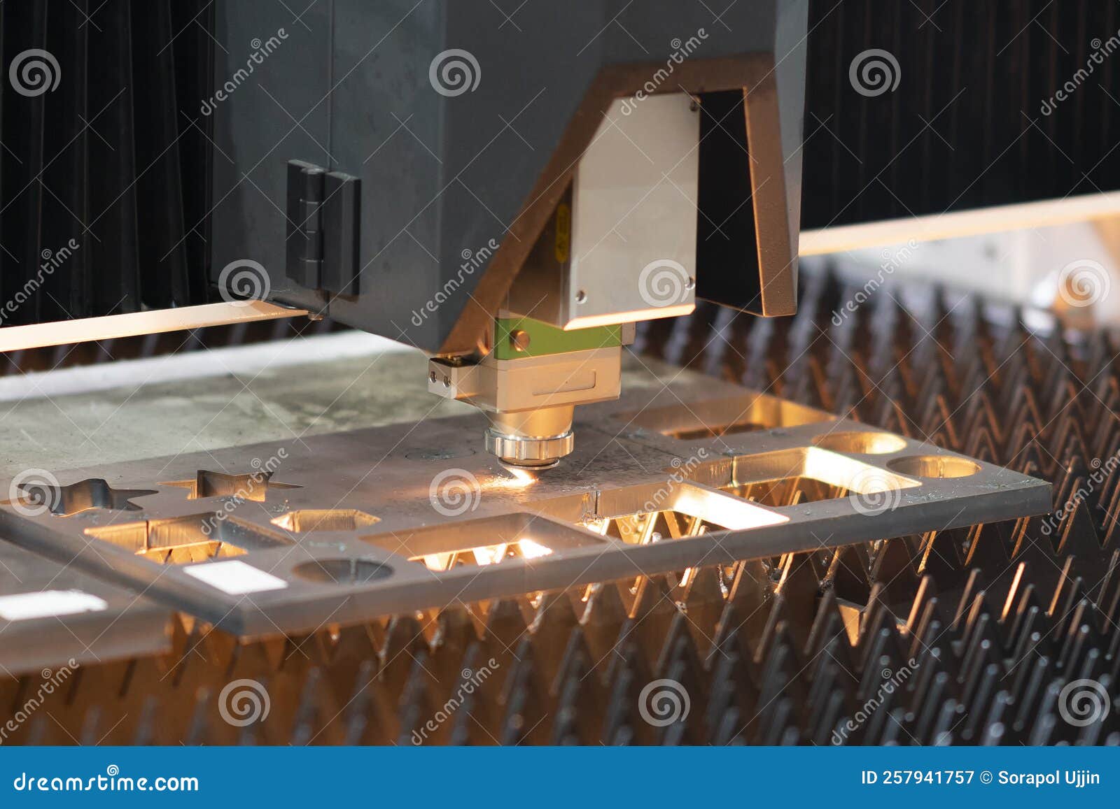 CNC Gas Cutting Metal Sheet Stock Image - Image of danger, blaze: 257941757