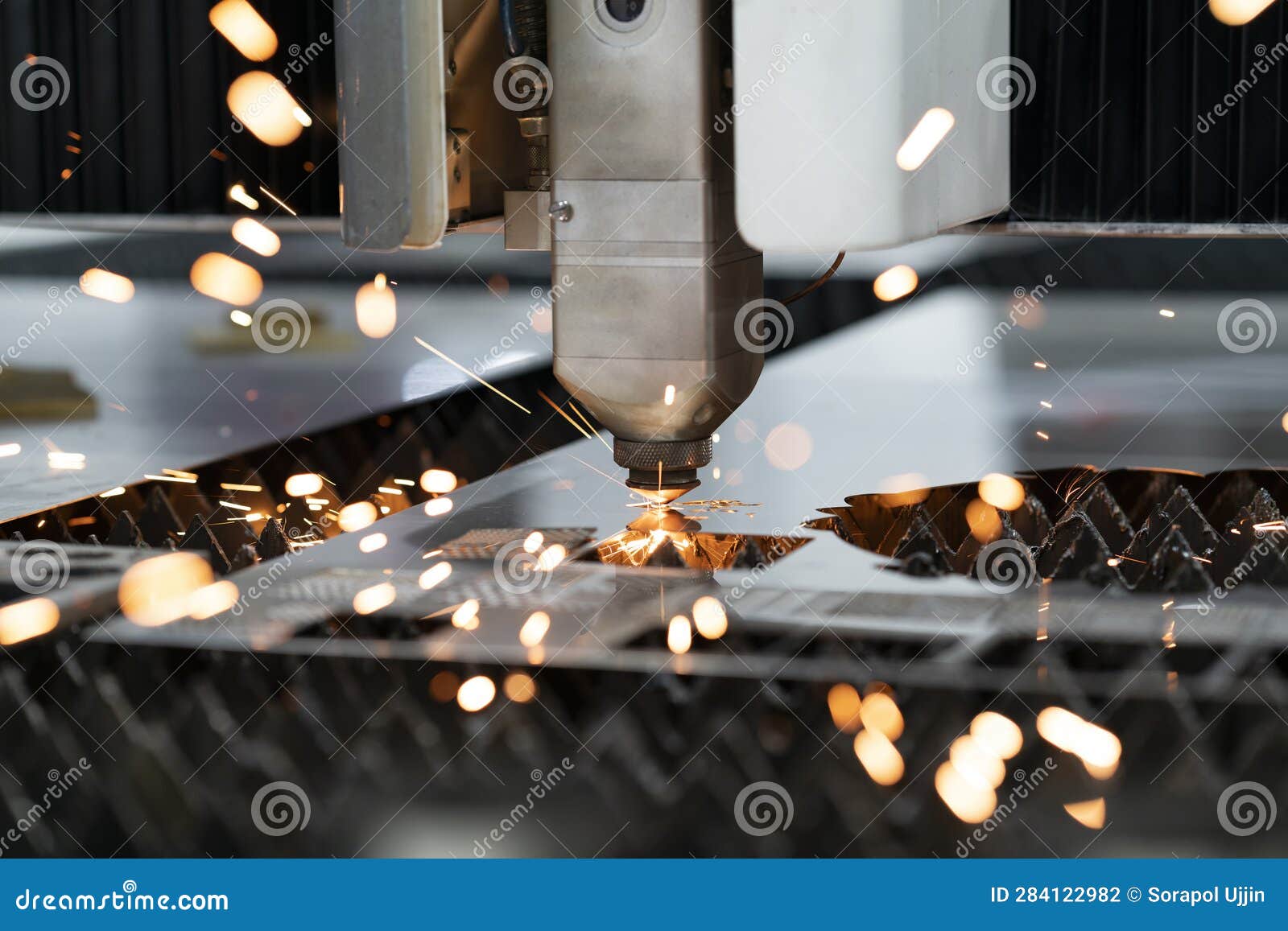 CNC Gas Cutting Metal Sheet and Laser Cutting Stock Photo - Image of ...