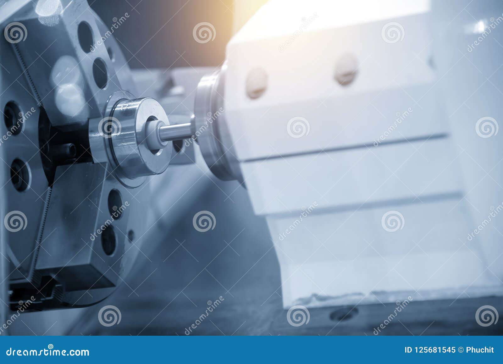 The CNC Grinder Machine Grinding Inside the Metal Ring. Stock Image ...