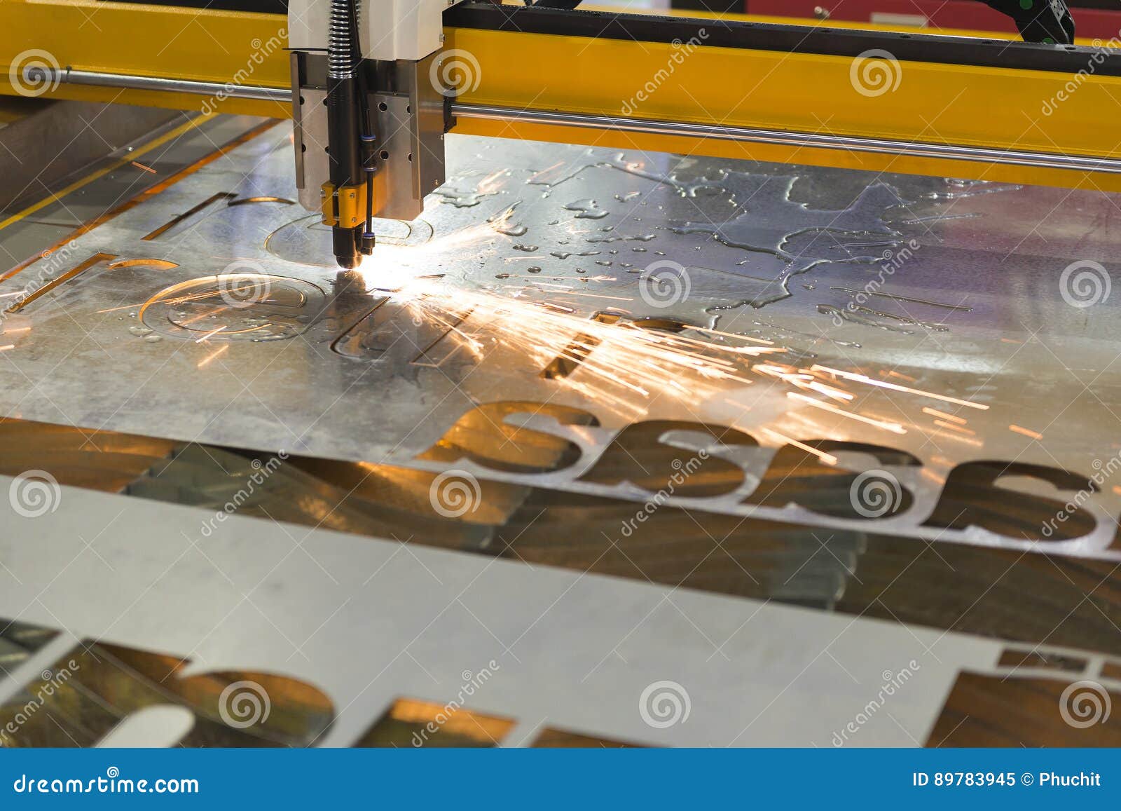 The CNC laser cut machine stock image. Image of iron - 89783945