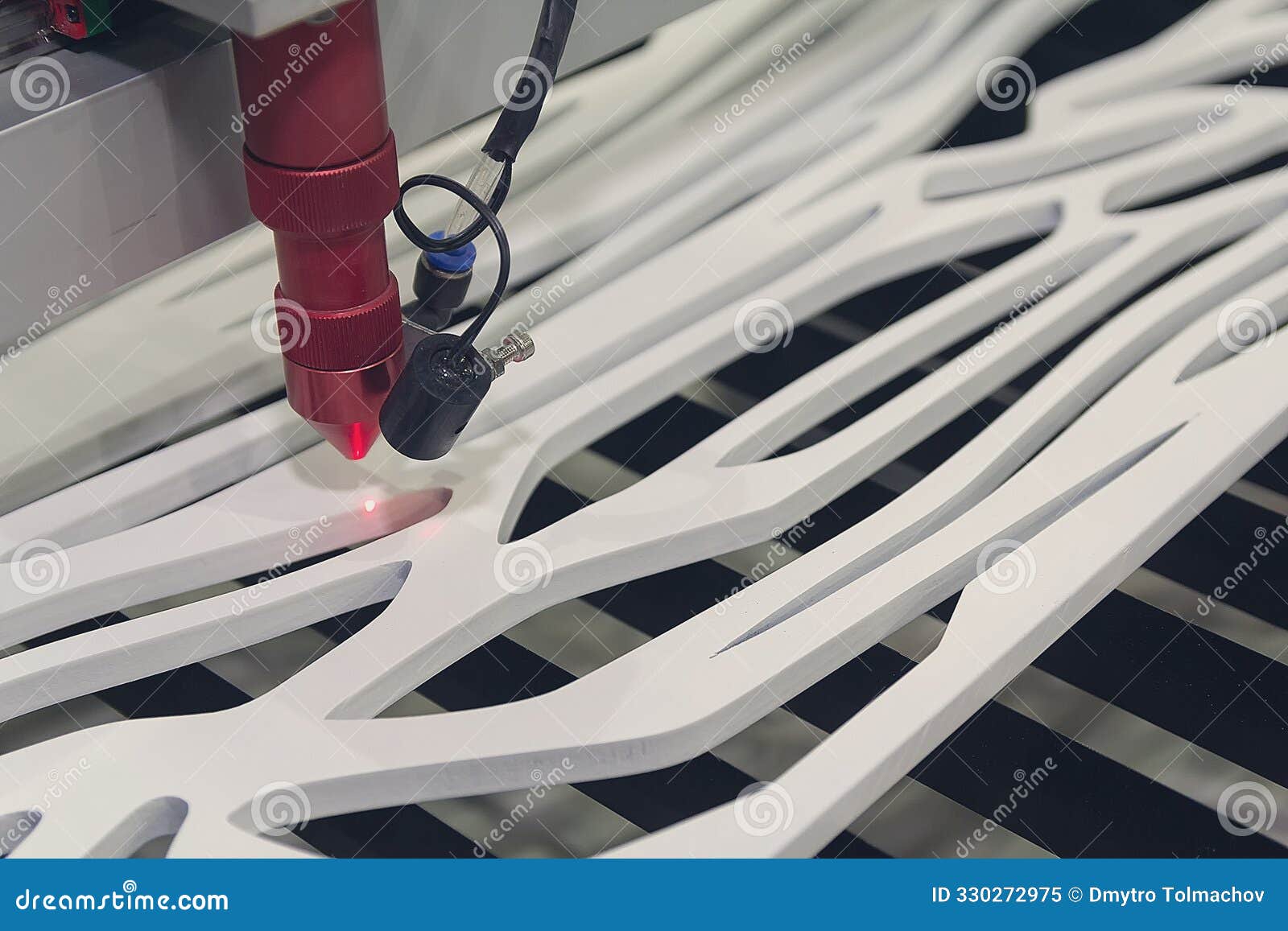 Cnc Laser Cutting Machine at Work. Acrylic Plastic Cutting Stock Image ...