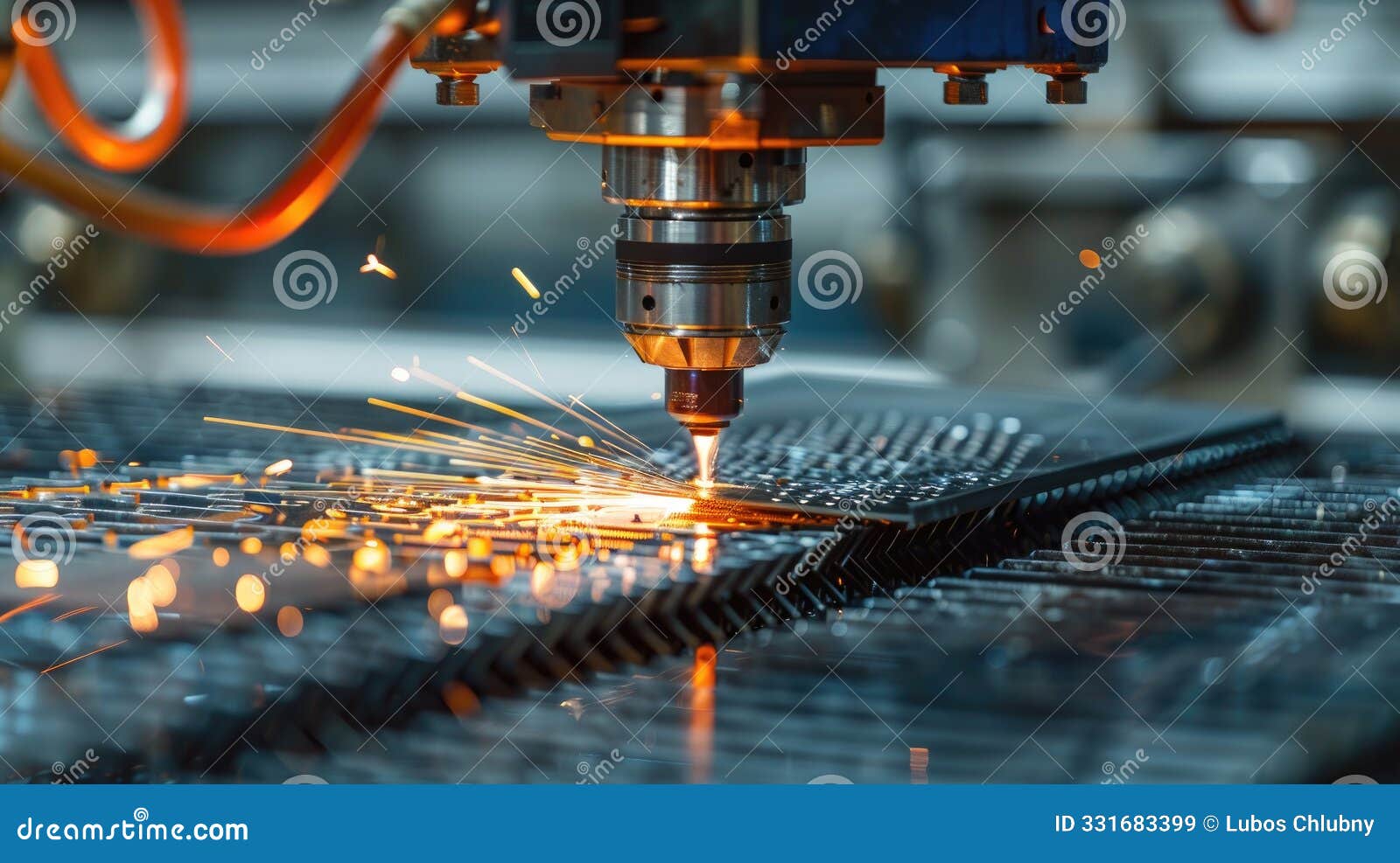 CNC Laser Cutting of Metal, Modern Industrial Technology Stock Image ...