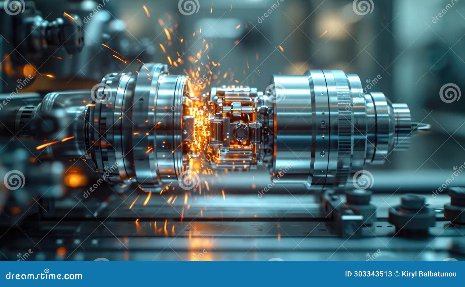 CNC Laser Engraving Machine with Sparks Stock Illustration ...