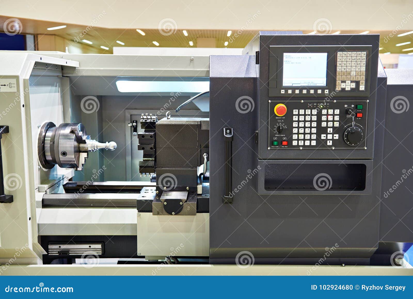 CNC lathe stock photo. Image of metalworking, technology - 102924680
