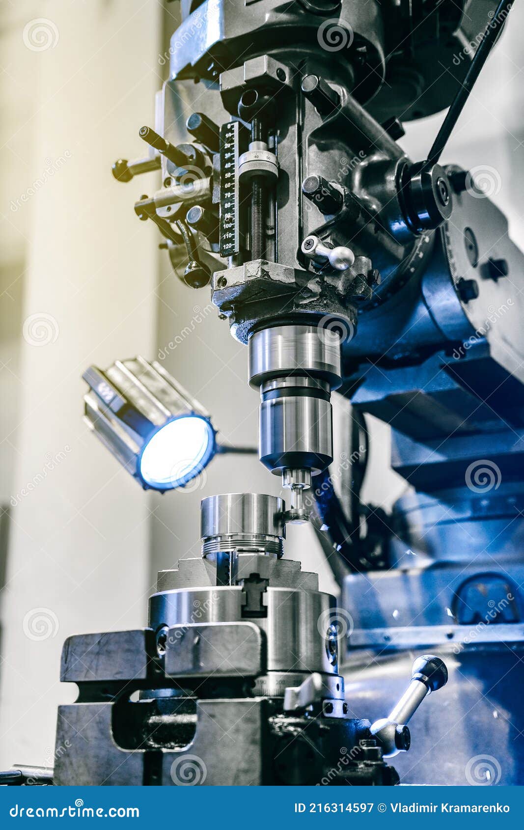 CNC Lathe or Drilling Lathe. High-tech Processing Concept. Stock Image ...