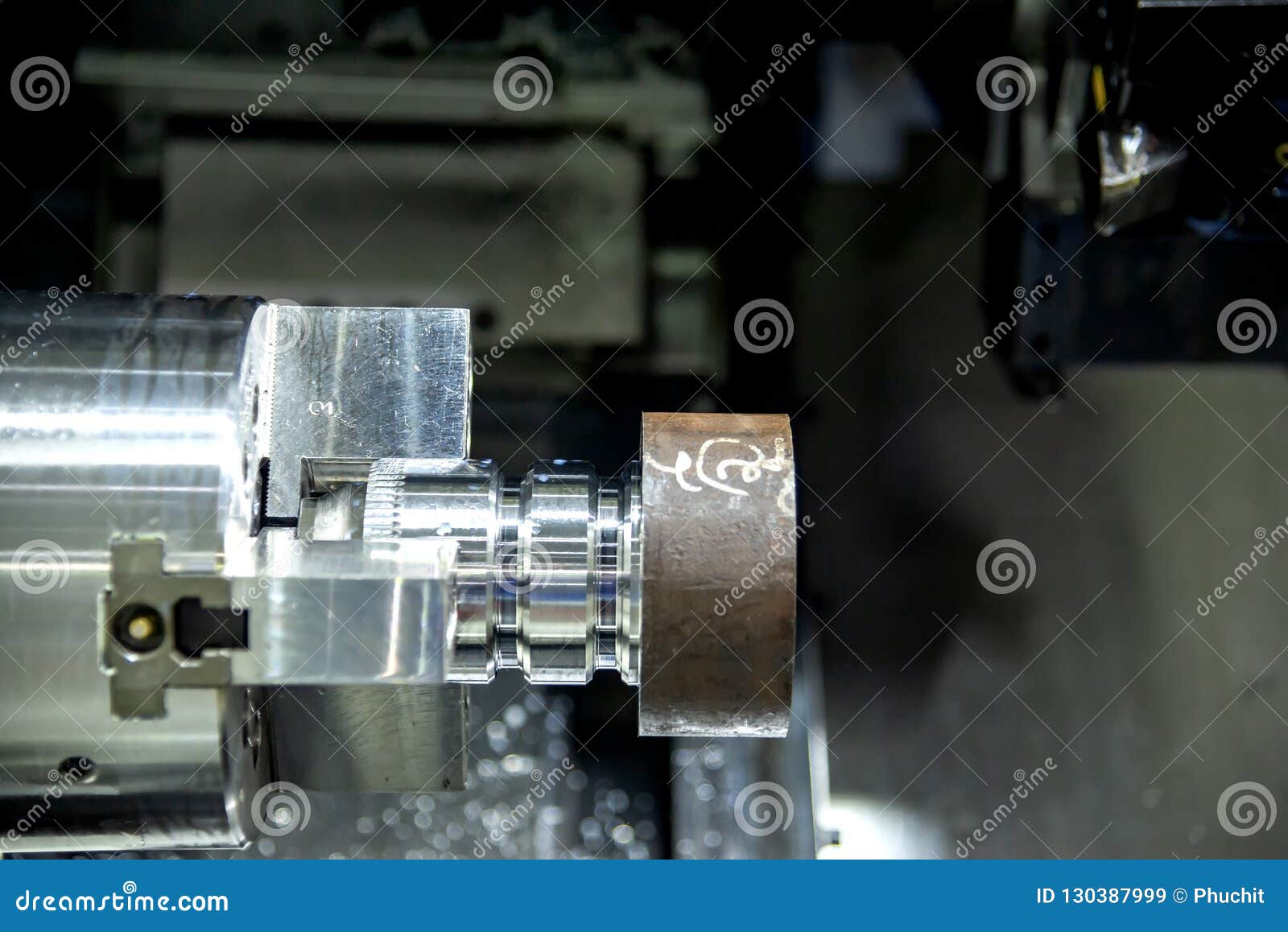 The CNC Lathe Machine Chucking the Raw Material. Stock Image - Image of ... The CNC Lathe Machine Chucking the Raw Material. Stock Image - Image of ...