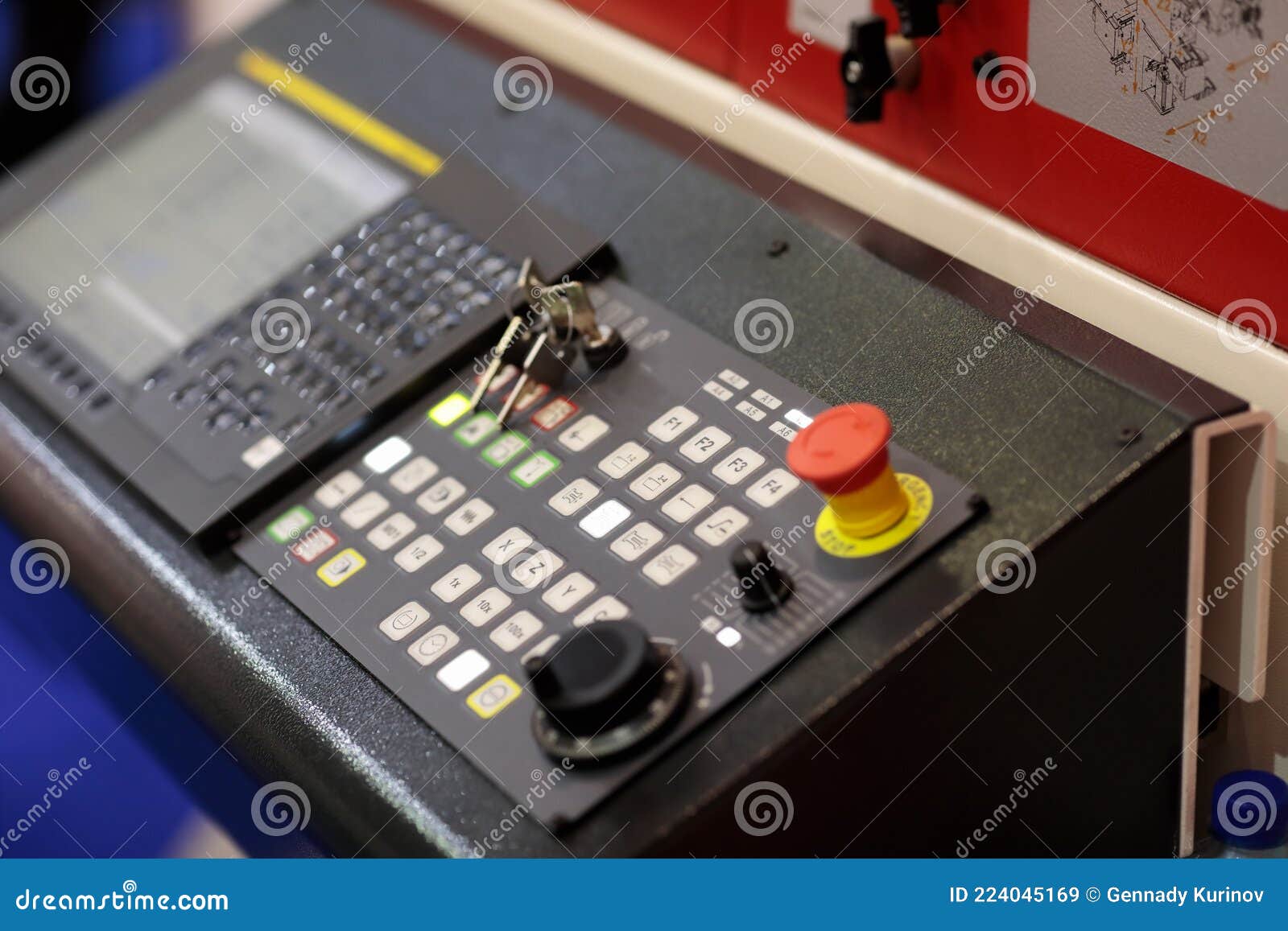 CNC Lathe Machine Control Panel Close Up Stock Image - Image of ...