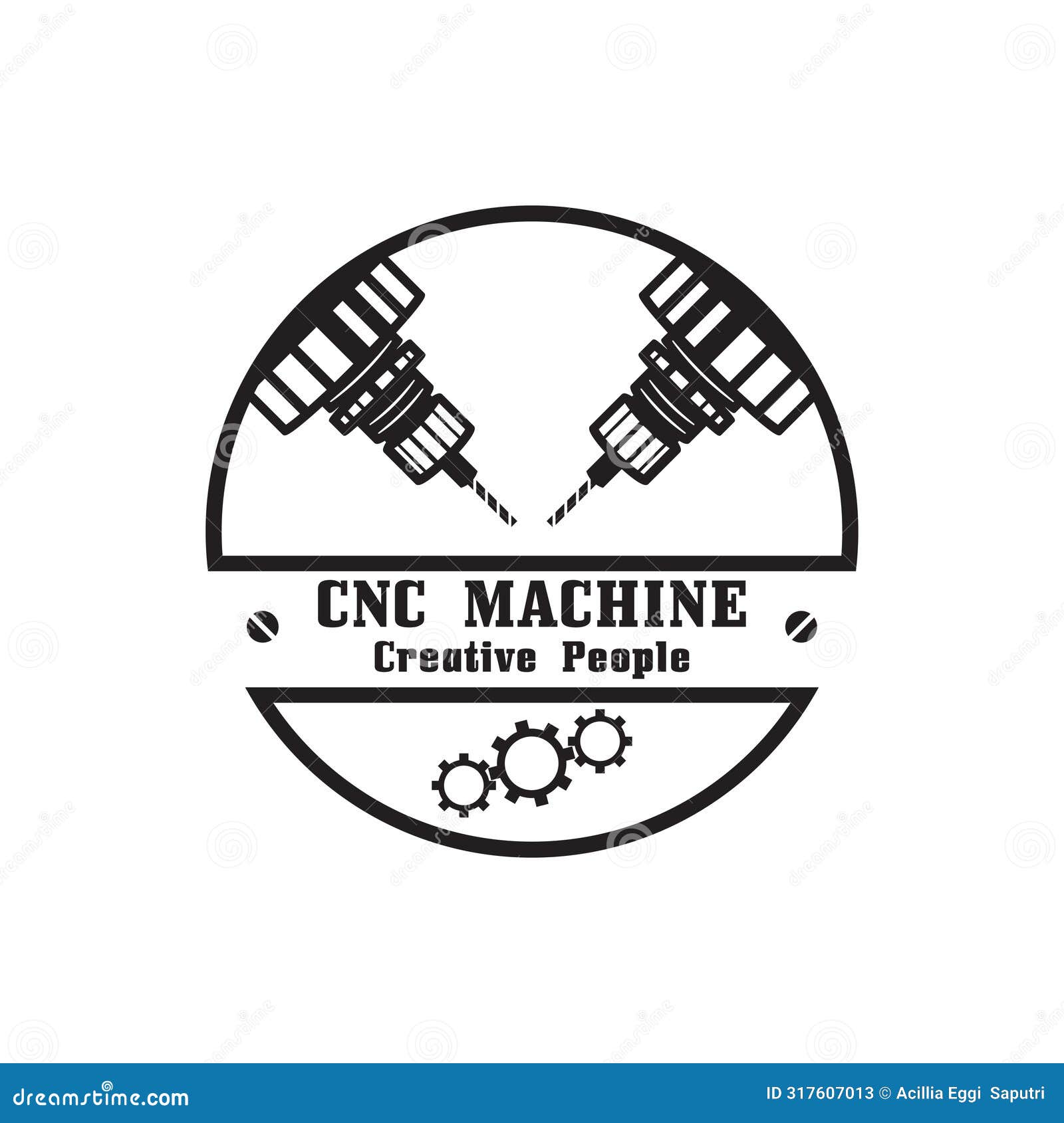 CNC Lathe Machine Logo Computer Numerical Control Modern 3D Cutting ...