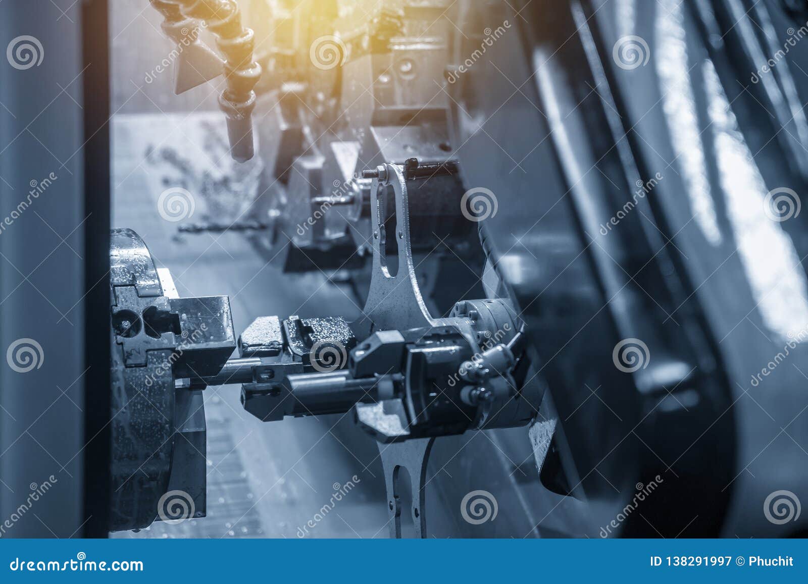 The CNC Lathe Machine Operate with the Robotic Arm. Stock Image - Image ... The CNC Lathe Machine Operate with the Robotic Arm. Stock Image - Image ...