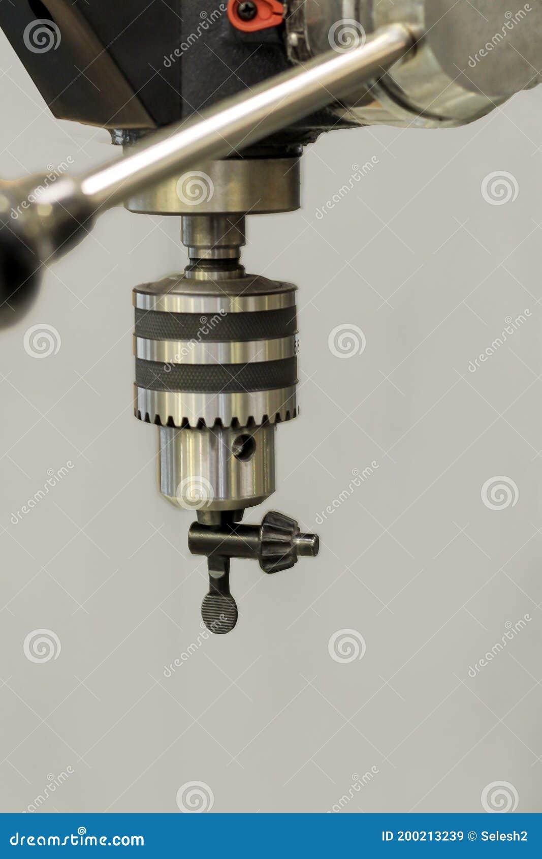 The CNC Lathe Machine. Turning Machine for Drilling with the Drill Tool ...