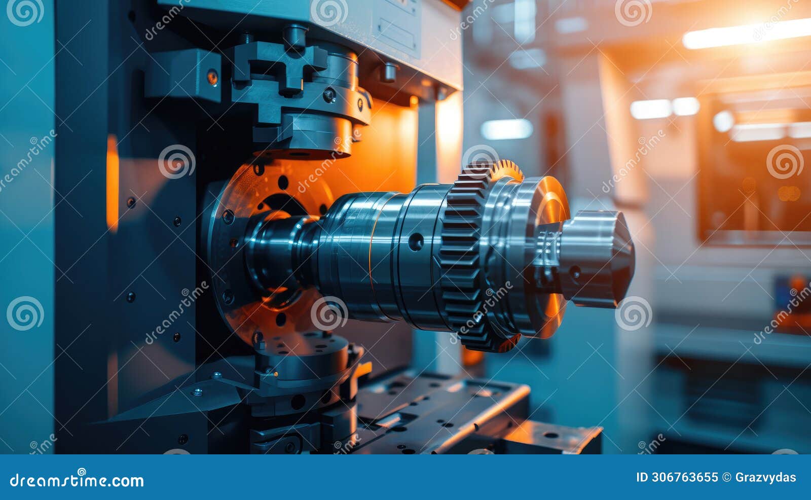 The CNC Lathe Machine or Turning Machine.the Hi-technology Machining ...