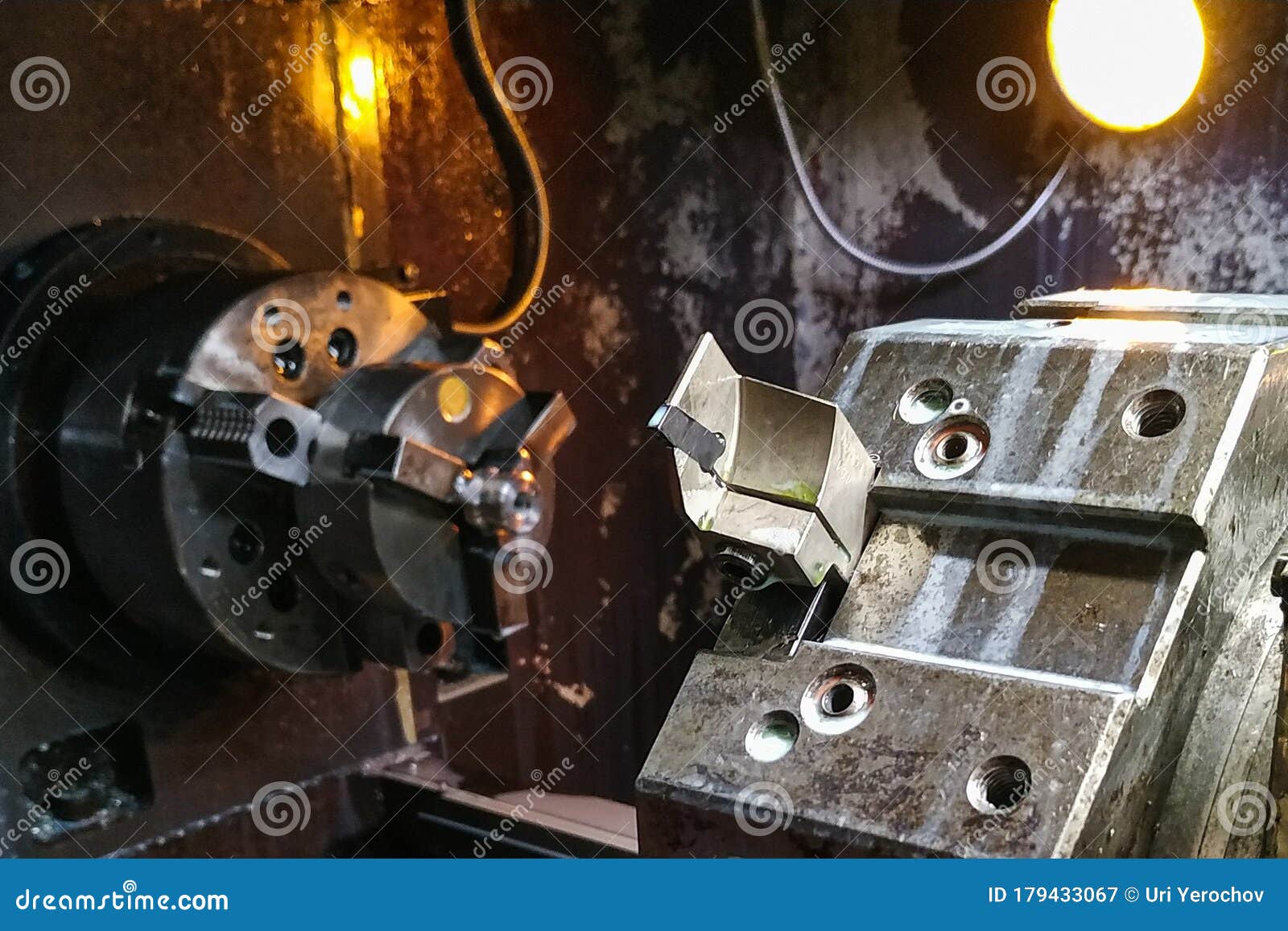 Old Cnc Lathe in Working Condition Stock Image - Image of condition ...
