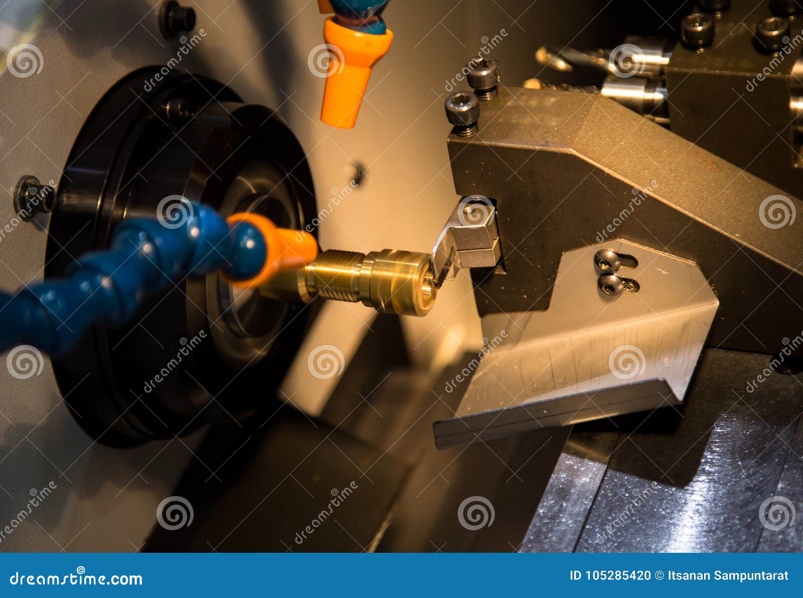 CNC Lathing machine stock photo. Image of fabrication - 105285420