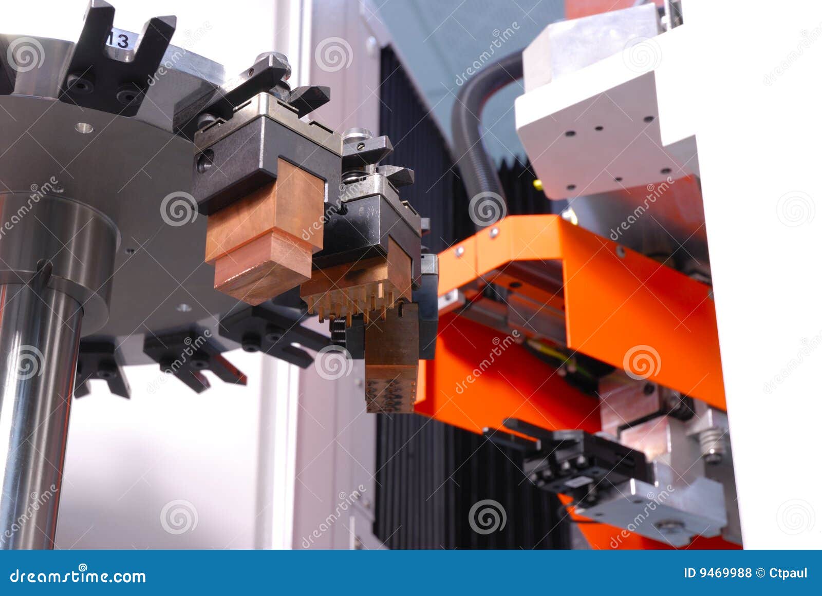 CNC machine stock photo. Image of machining, orange, numerical - 9469988
