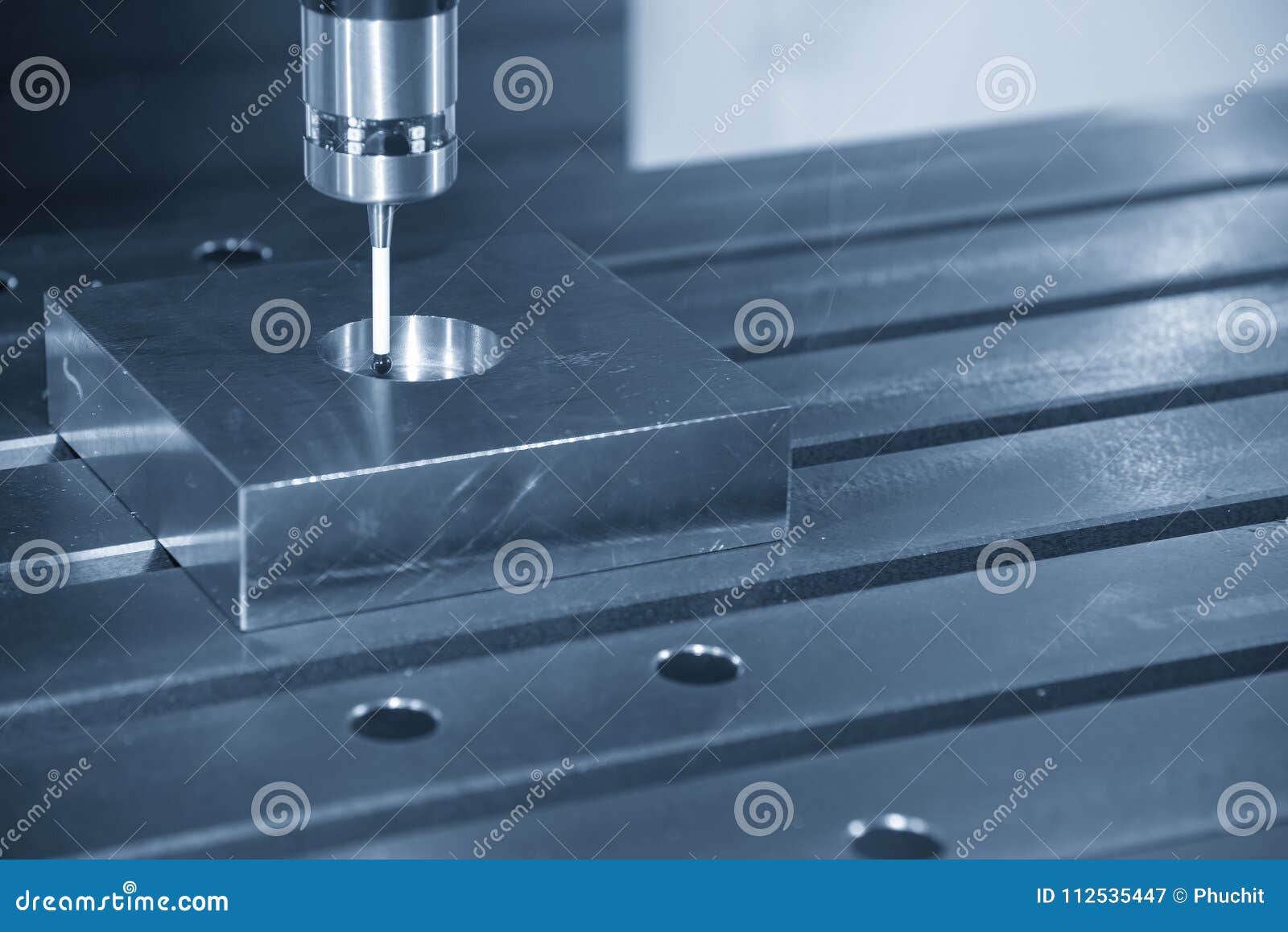 The CNC Machine Attach the CMM Probe Stock Image - Image of inspector ...