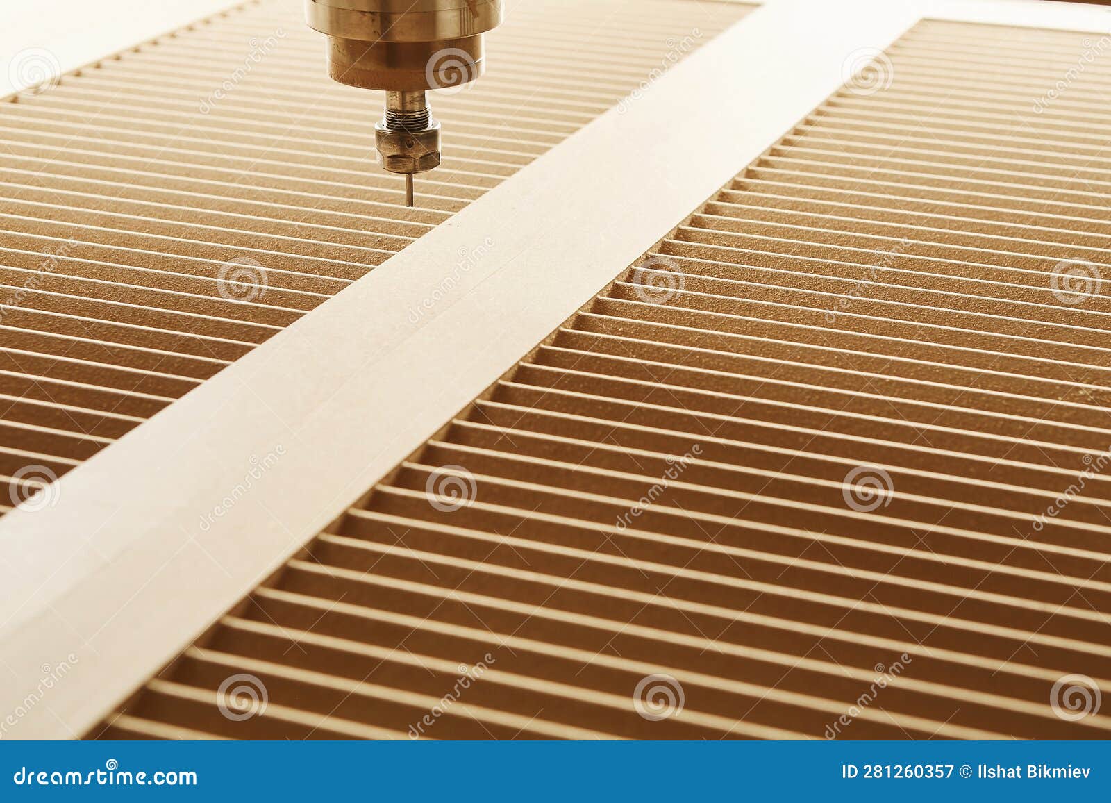 Cnc Machine at Carpentry Workshop. Cutting Wood with Various Router ...