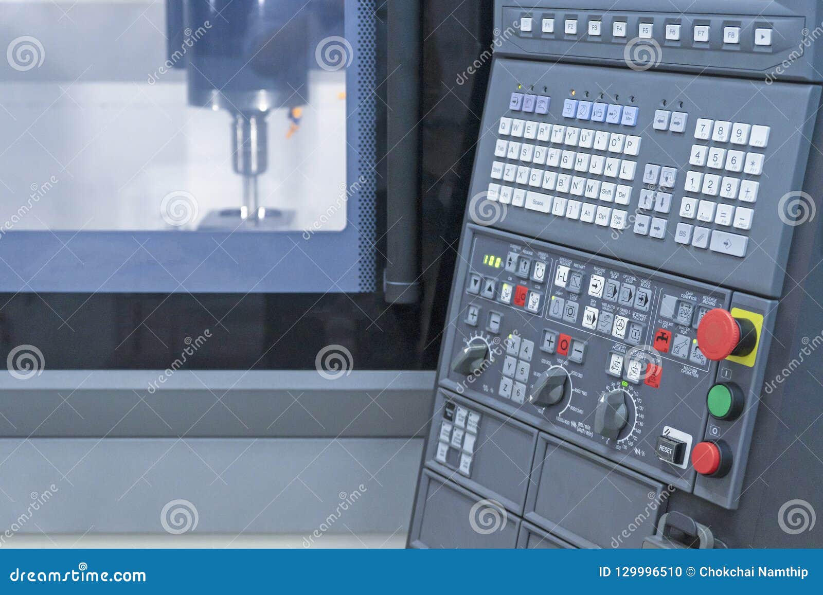 CNC Machine Center Panel Control Milling in Ndustry Stock Photo - Image ...