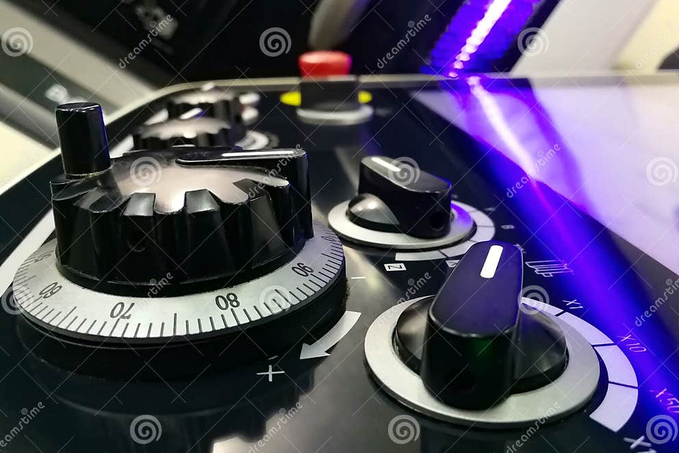 CNC Machine Control Buttons that Work with Modern Technology. Stock ...