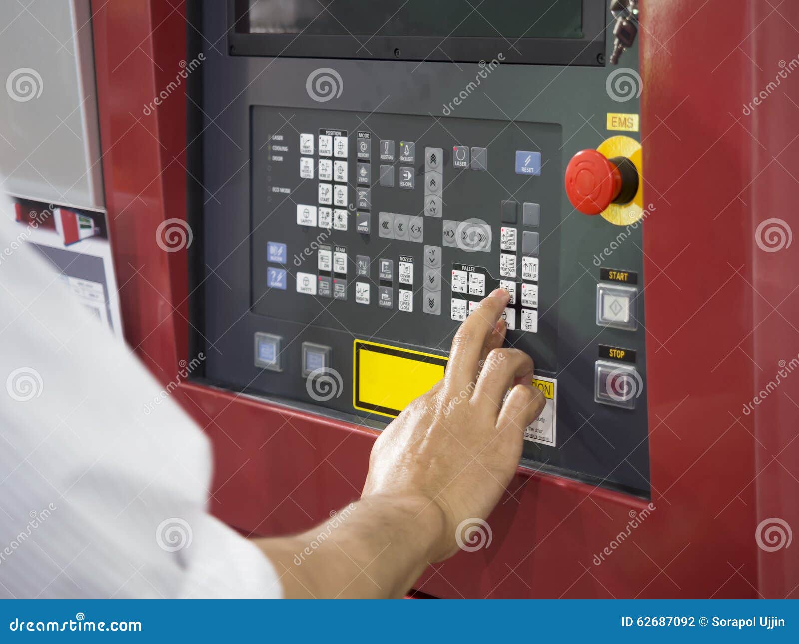 CNC Machine Control Panel Close-up Stock Photo - Image of industrial ...