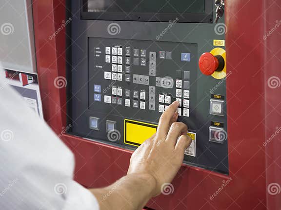 CNC Machine Control Panel Close-up Stock Photo - Image of industrial ...