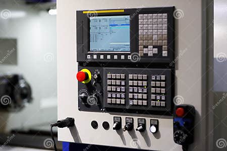 CNC Machine Control Panel Close Up Stock Image - Image of industry ...