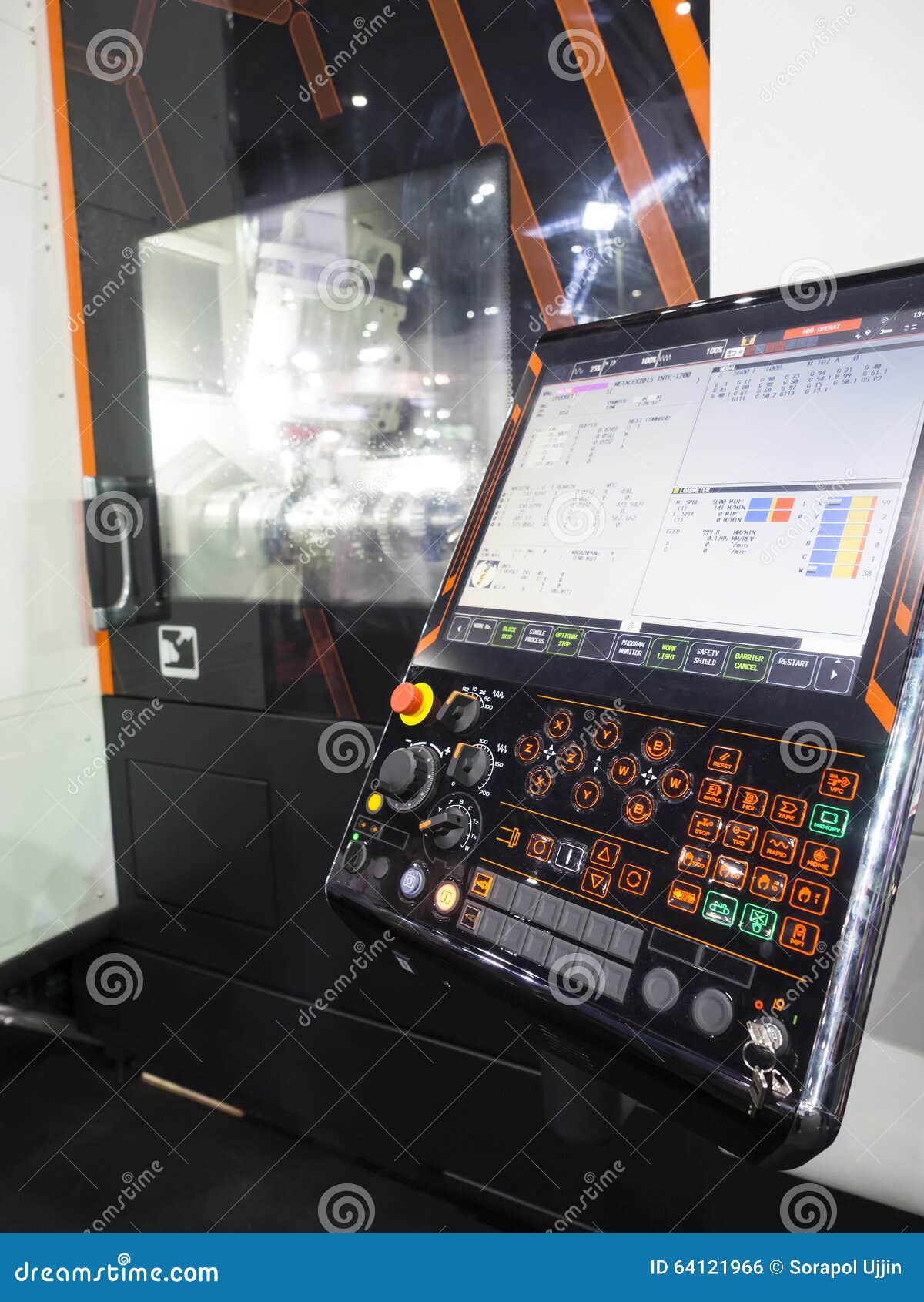 CNC Machine control panel editorial photo. Image of equipment - 64121966