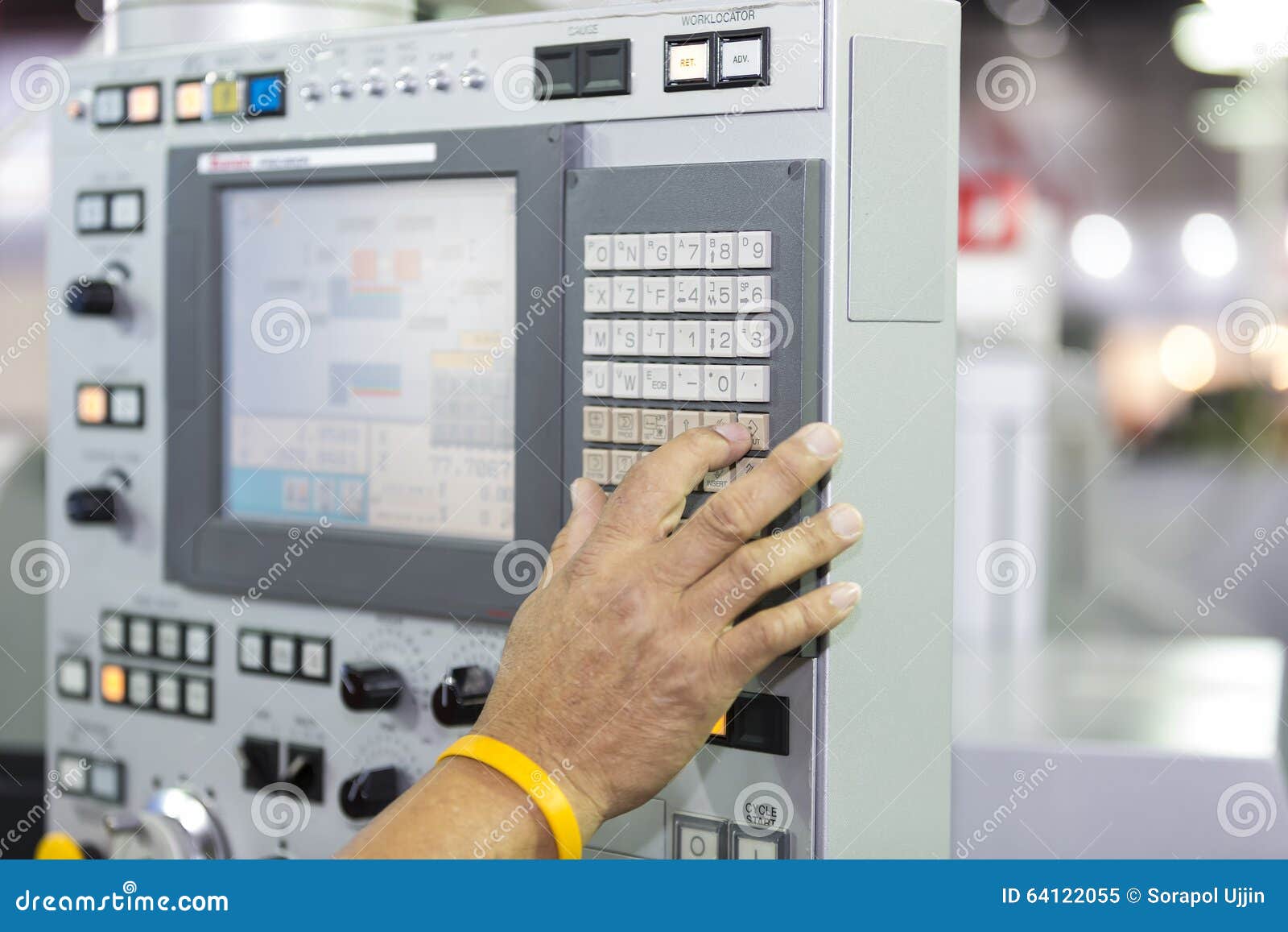 CNC Machine control panel stock image. Image of equipment - 64122055