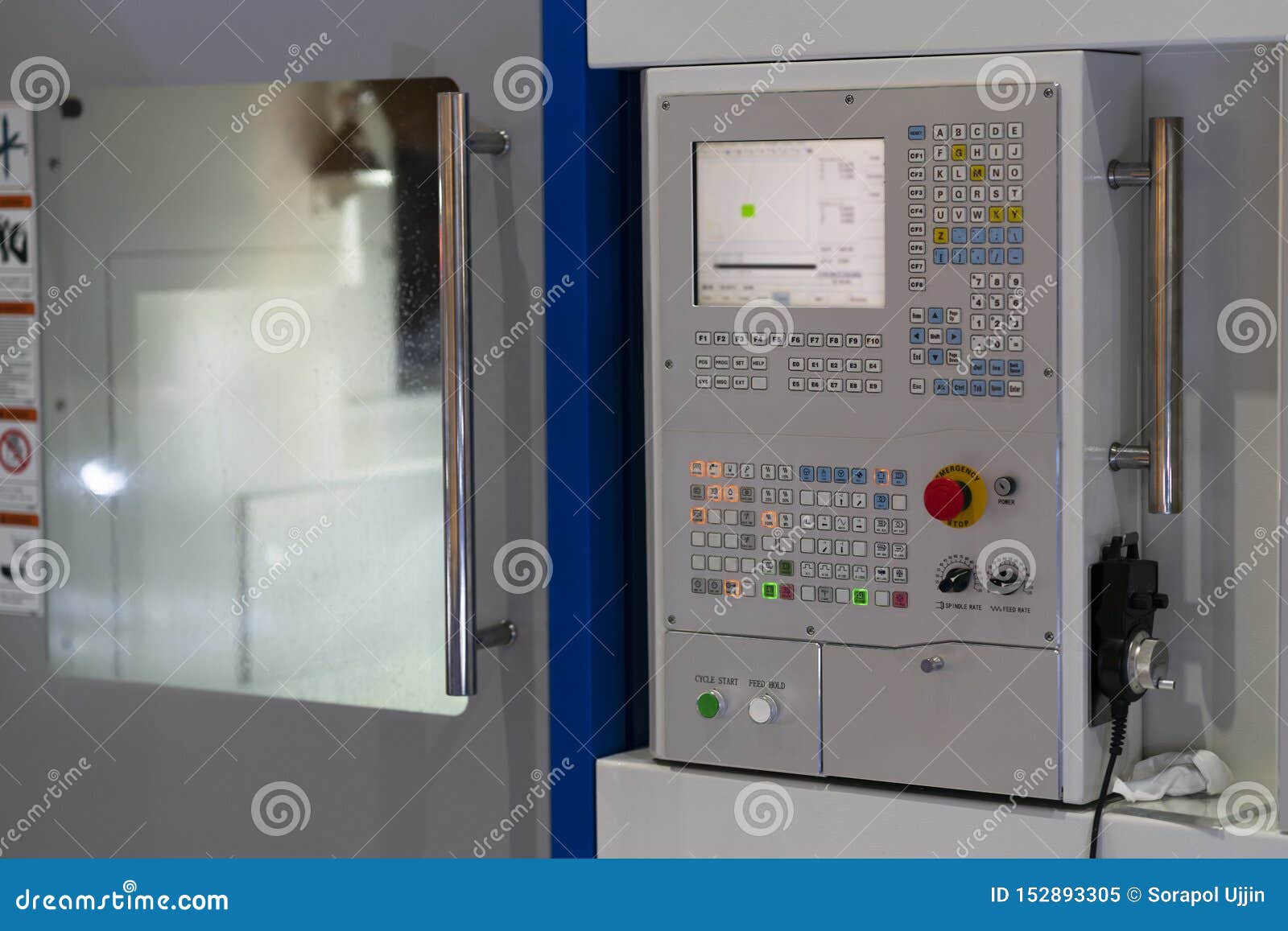 CNC Machine Control Panel Closup Stock Image - Image of machine ...