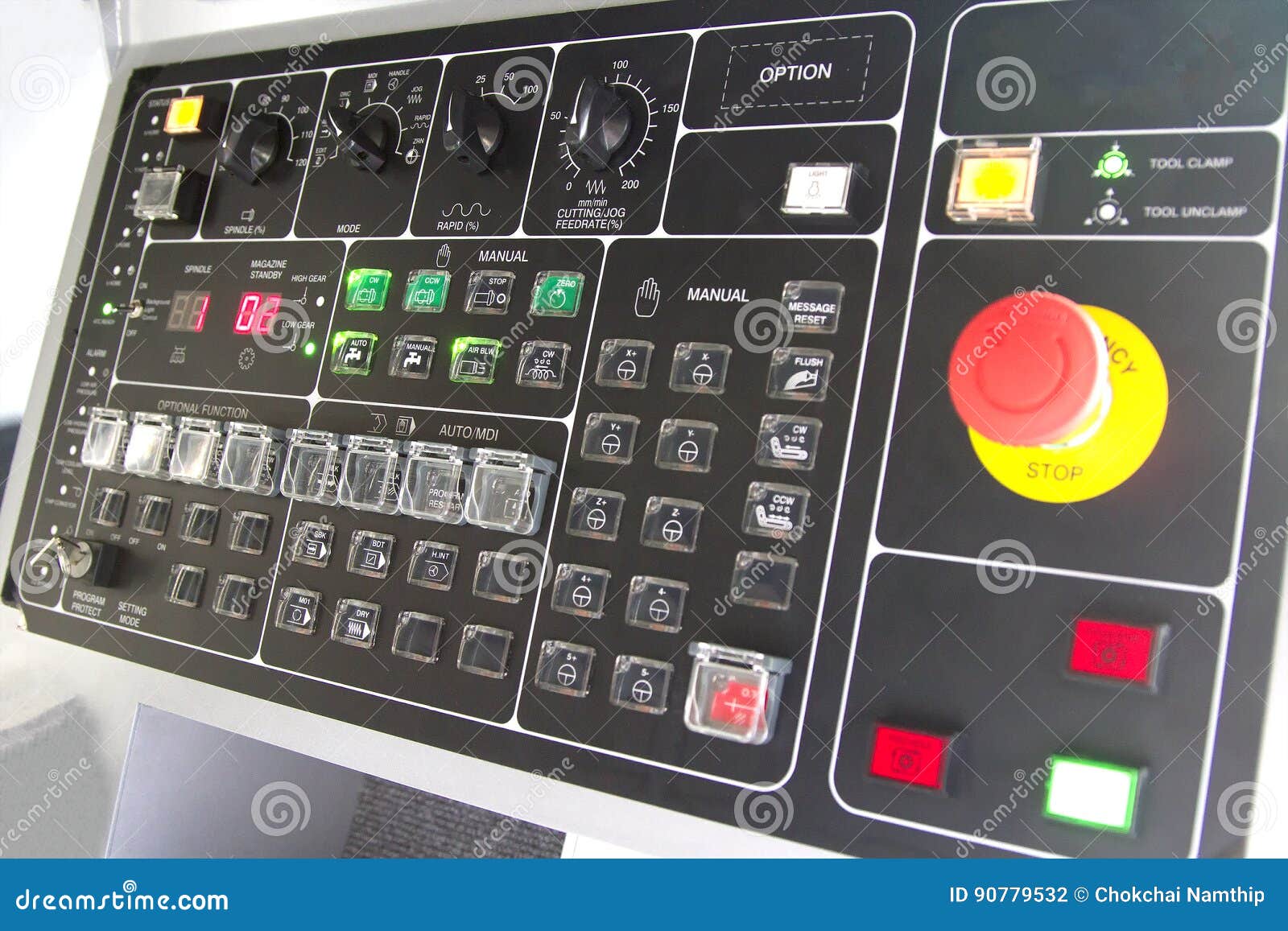 CNC Machine control panel stock photo. Image of detail - 90779532