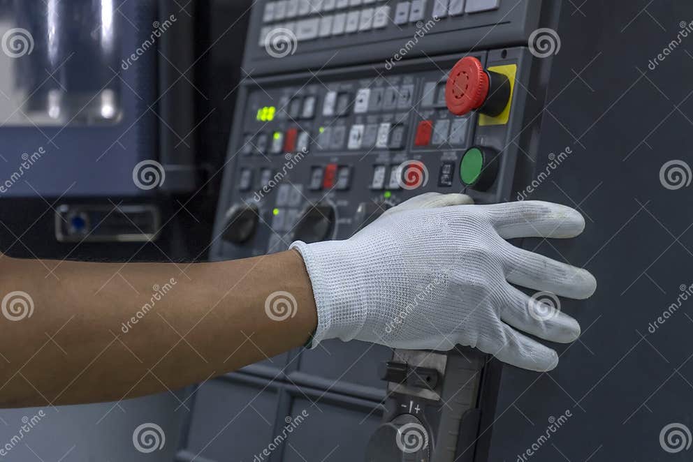 CNC Machine Control Panel and Hand Control Stock Image - Image of drill ...