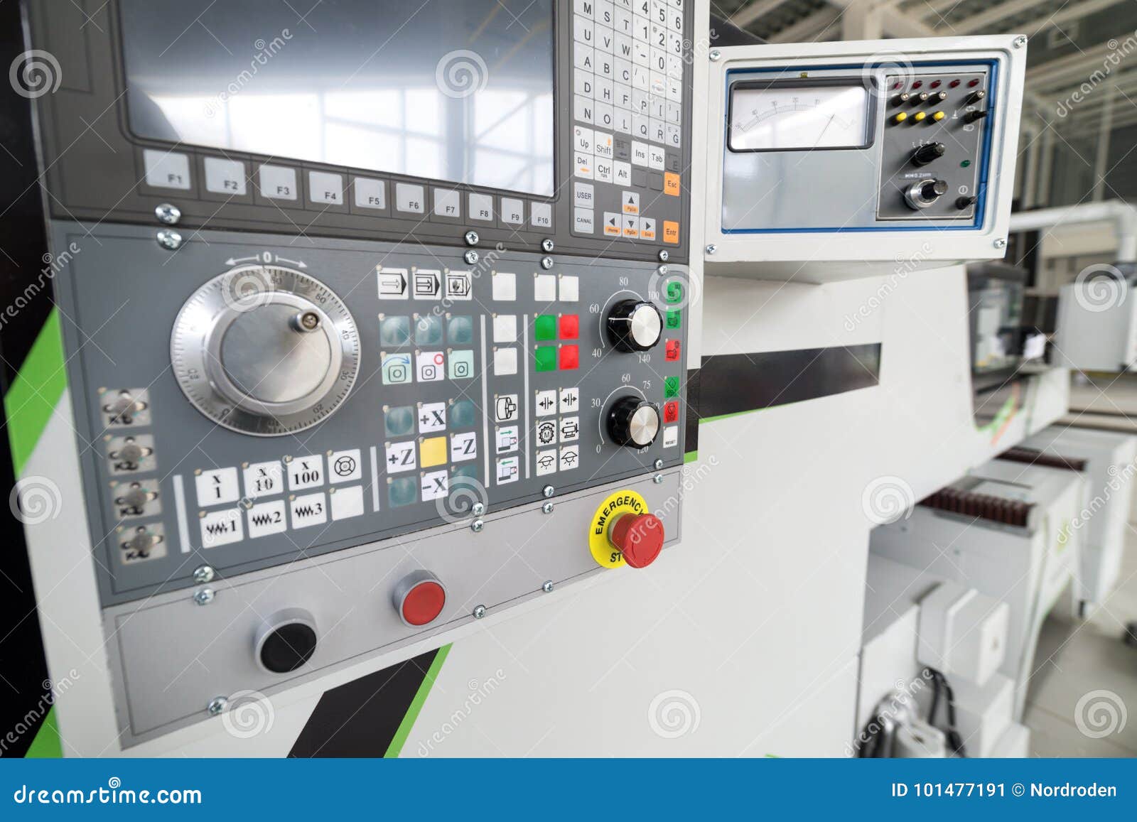 CNC machine control panel. stock image. Image of manufacturing - 101477191