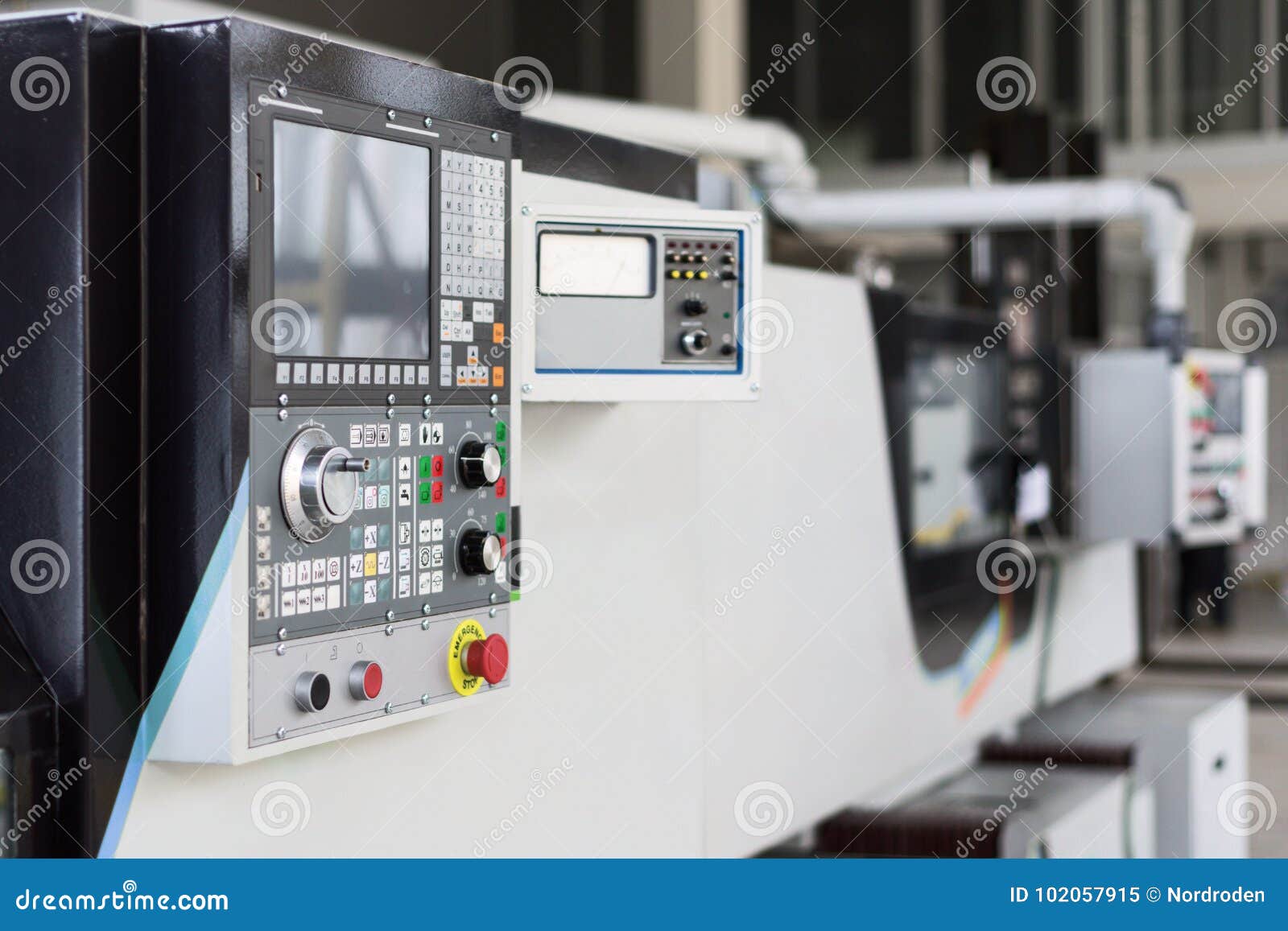 CNC machine control panel. stock image. Image of electrical - 102057915