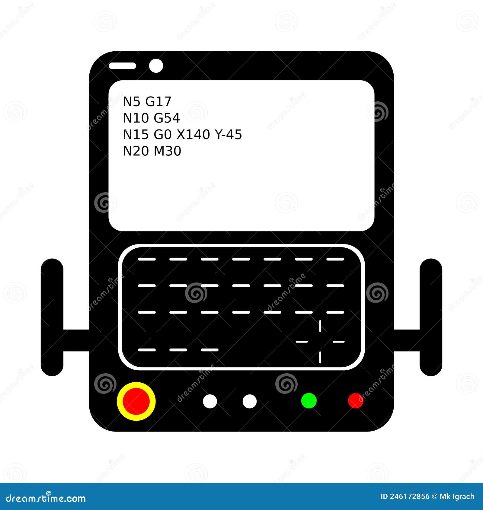 CNC Machine Control Unit Icon Stock Vector - Illustration of panel ...