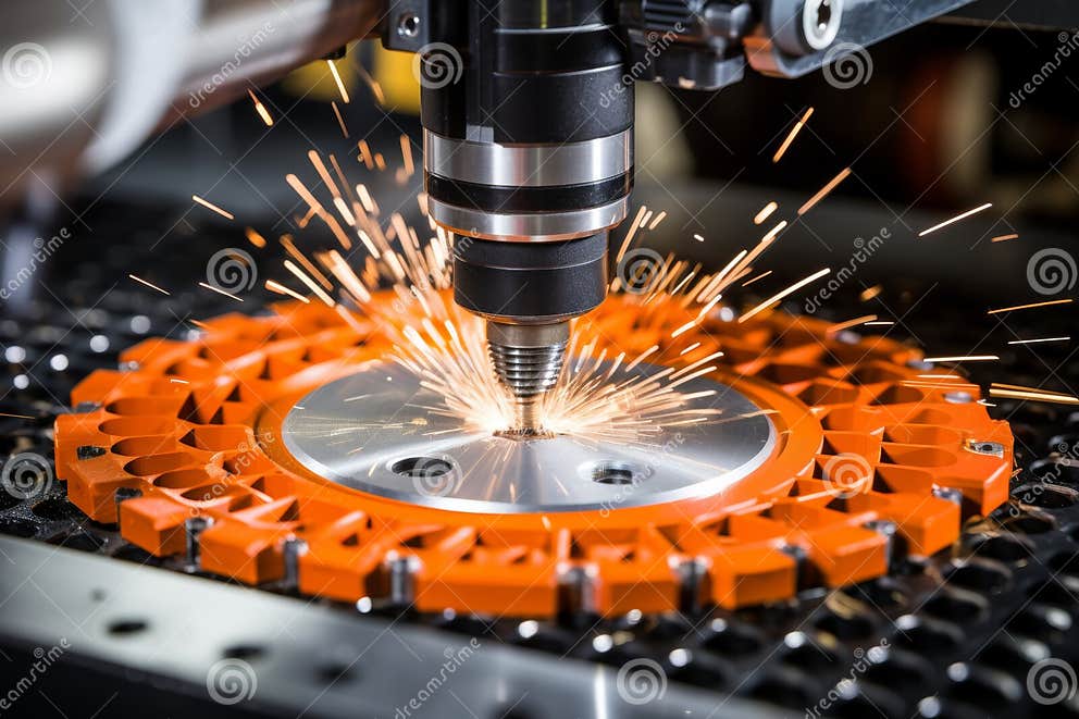 Cnc Machine Crafting Composite Object, Emphasizing Material S Strength ...